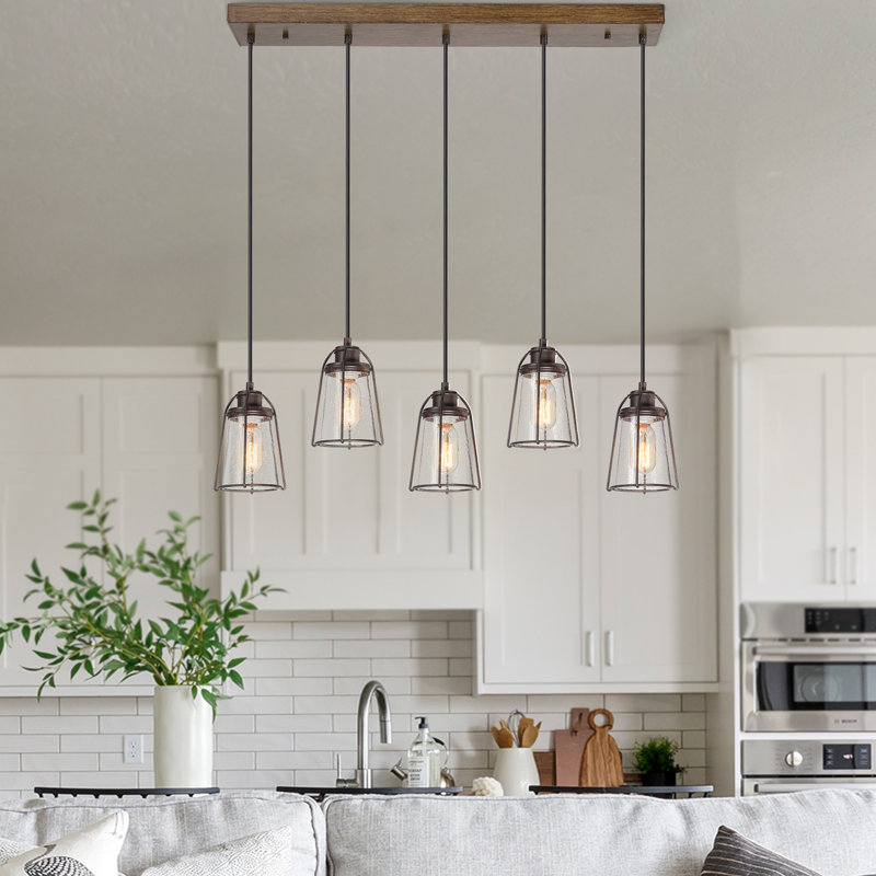 Longshore Tides Gofried 5 - Light Kitchen Island Linear Pendant Light ...