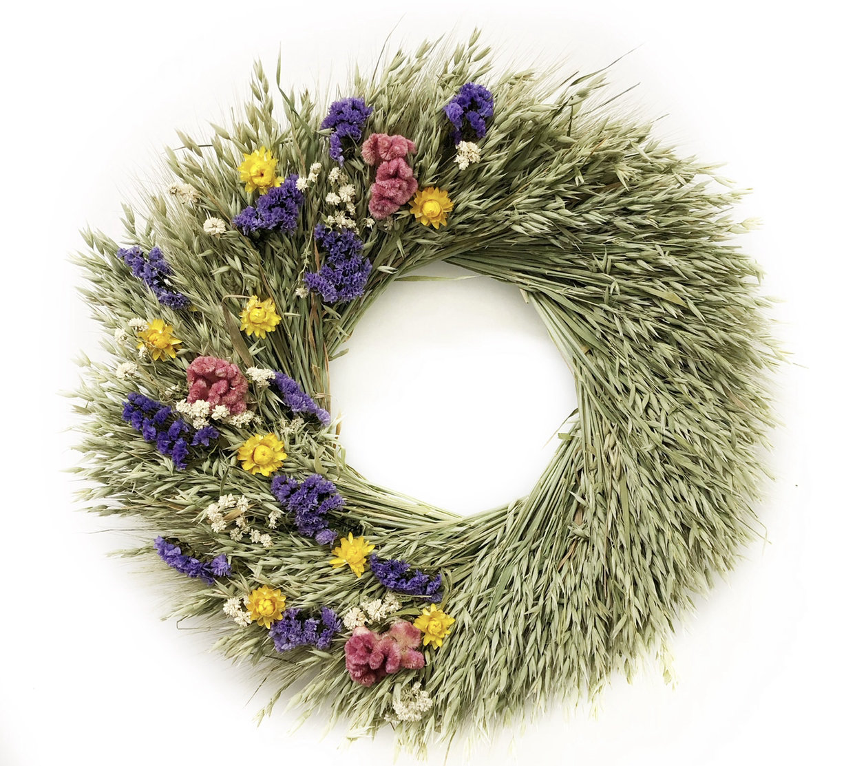 Gracie Oaks Dried Magic Mountain Floral Wreath | Wayfair