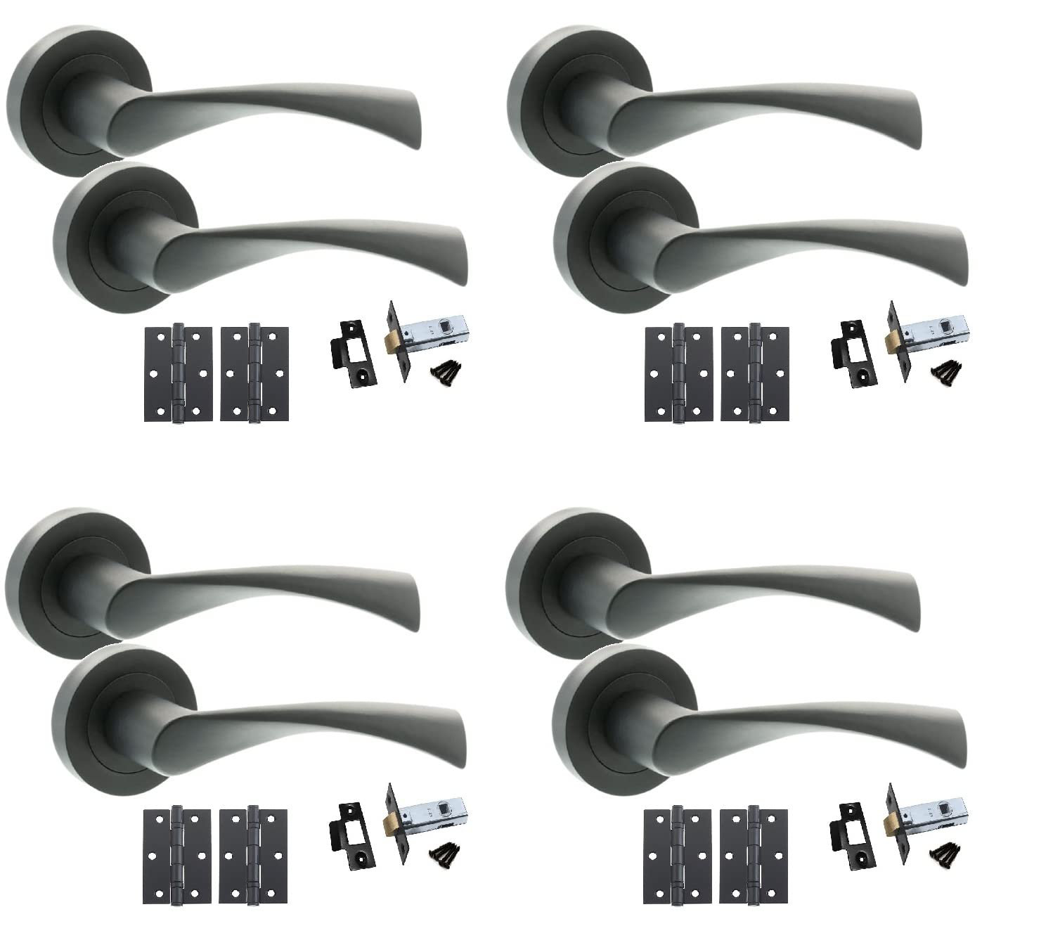 Brayden Studio 4 Sets Astrid Twist Design Bathroom Door Handles on ...