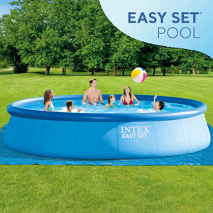 Intex Easy Set Inflatable Kid Family Swimming Pool with Filter Pump ...