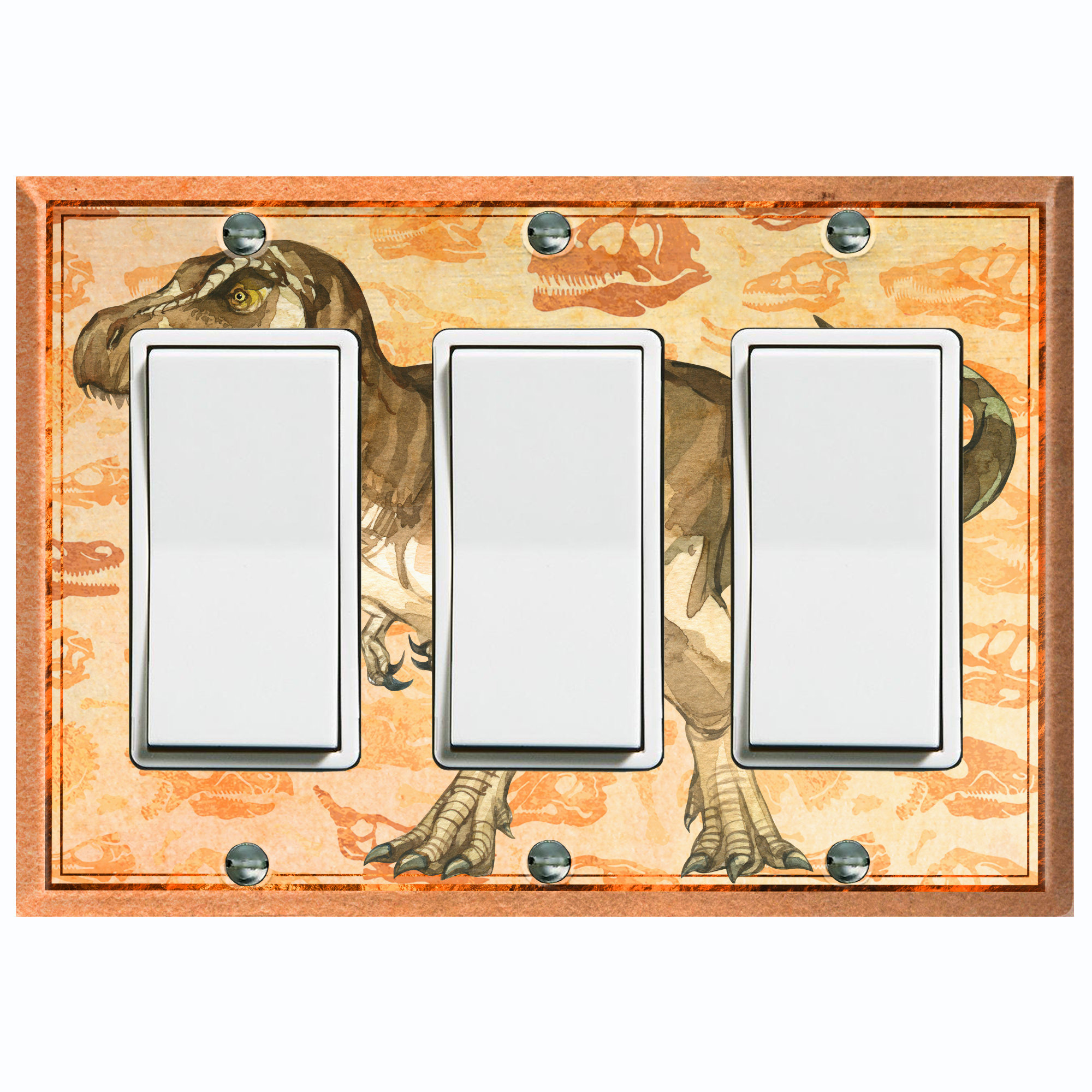 WorldAcc Metal Light Switch Plate Outlet Cover (Dinosaur T-Rex Skull ...