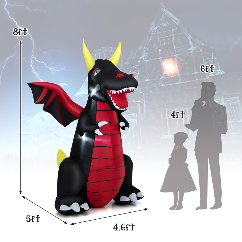 The Holiday Aisle® Giant Animated Dragon Inflatable | Wayfair