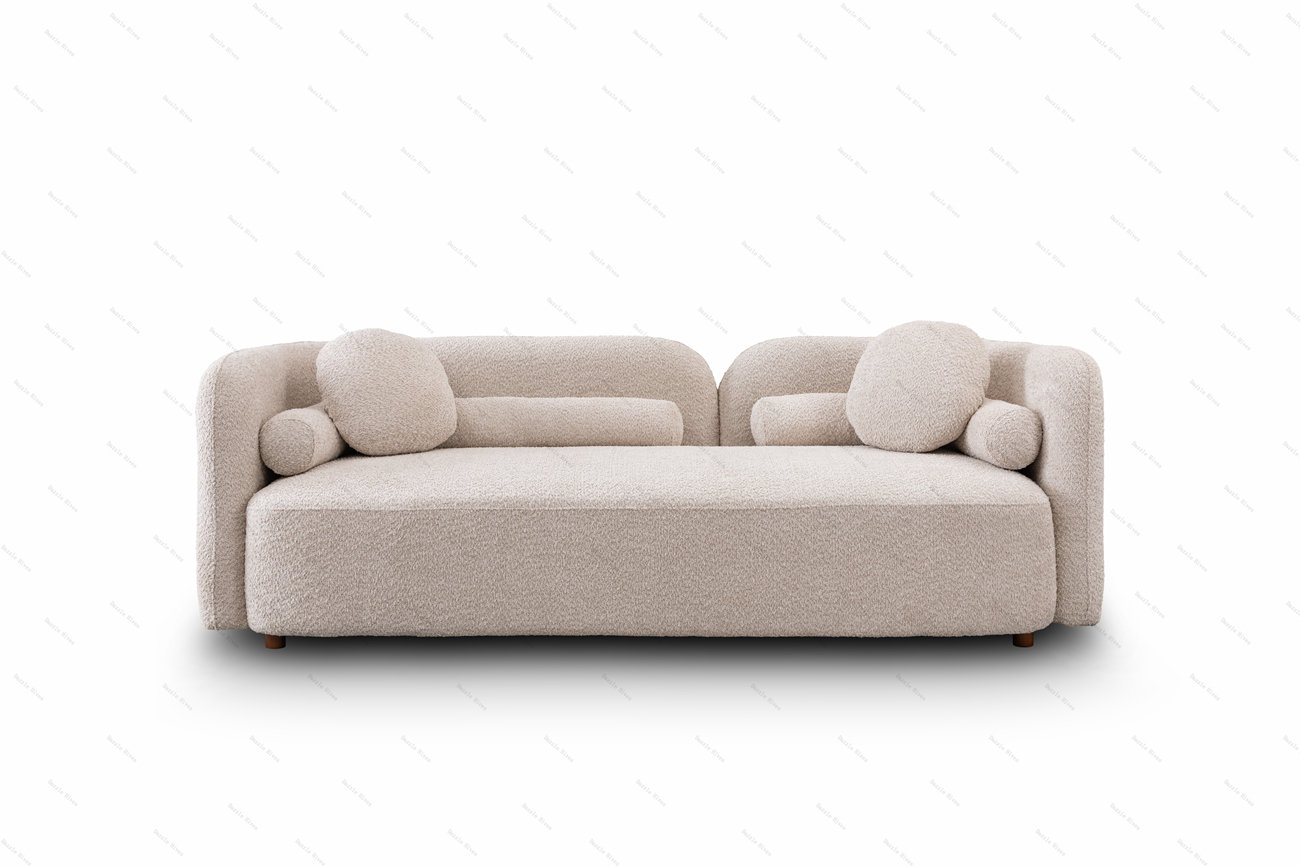 Hokku Designs Luxury Modern Couch for Living Room, Beig Gray Boucle ...