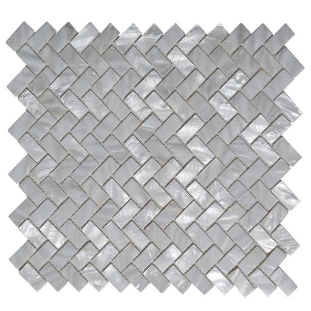 CNKTile Arctic 1" x 2" Seashell Mosaic Tile in White | Wayfair