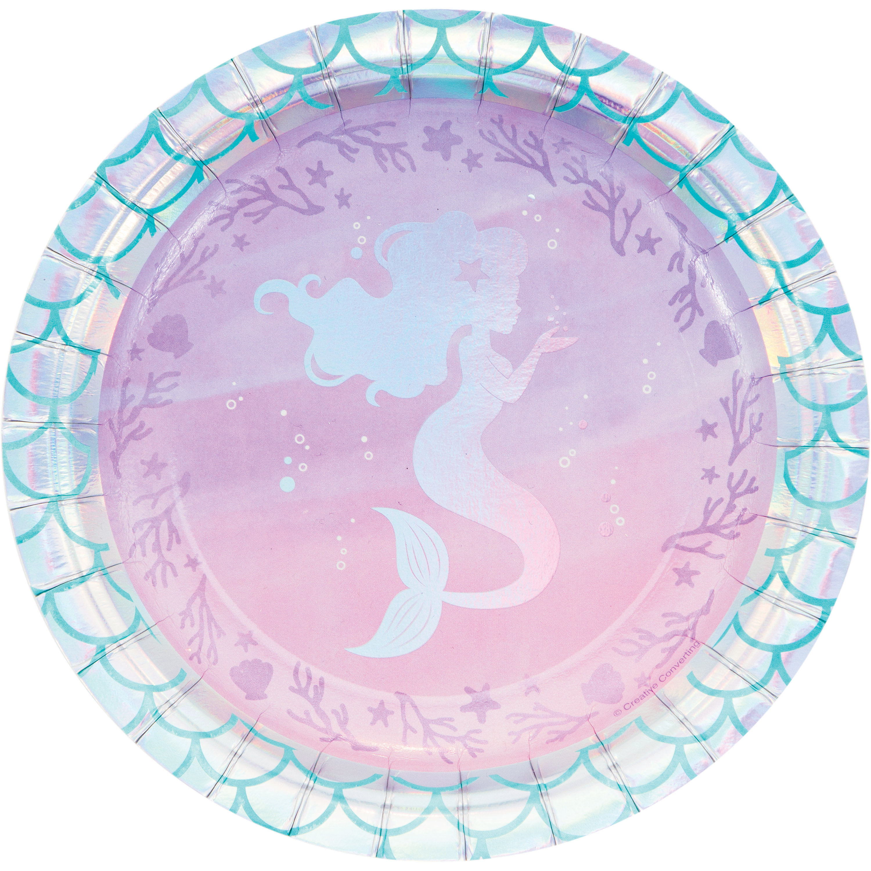 Creative Converting Iridescent Mermaid Party Basic Paper Plate | Wayfair