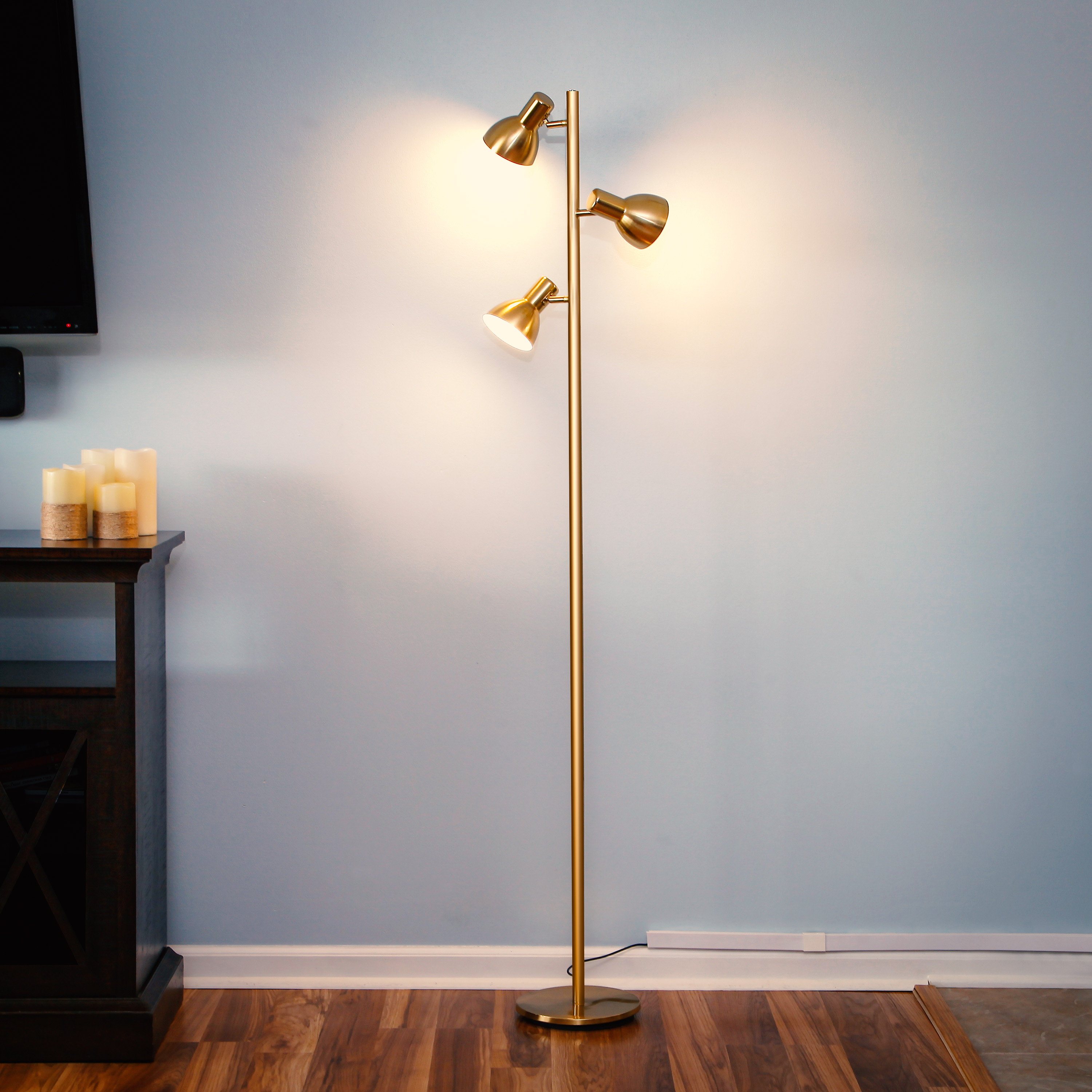 Brightech Ethan 65.5 in. Mid-Century Modern 3-Light 3-Way Dimming LED ...