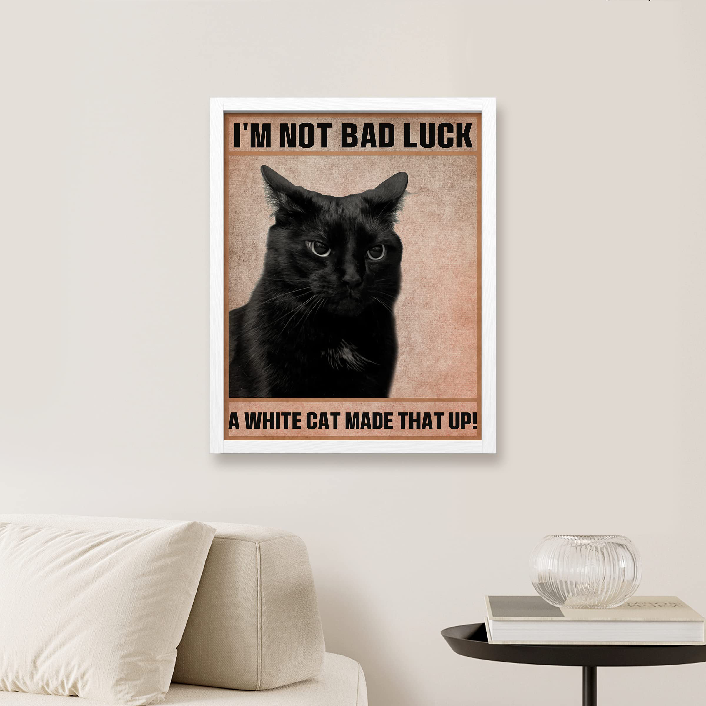 SIGNLEADER " I'm Not Bad Luck Black Cat Bathroom " on Paper | Wayfair