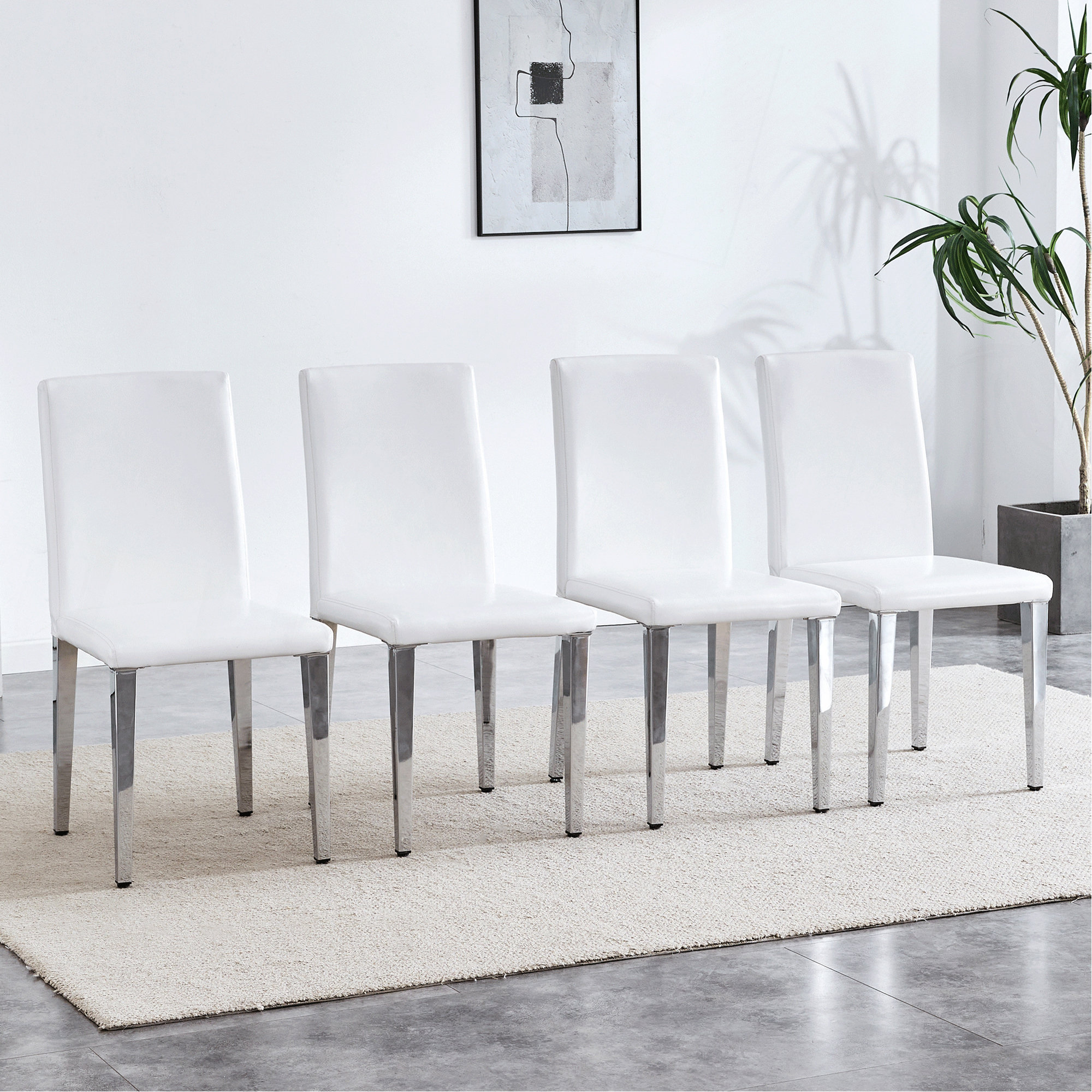 Mercer41 PU Leather Backrest Chairs With Metal Legs -A Perfect Match ...
