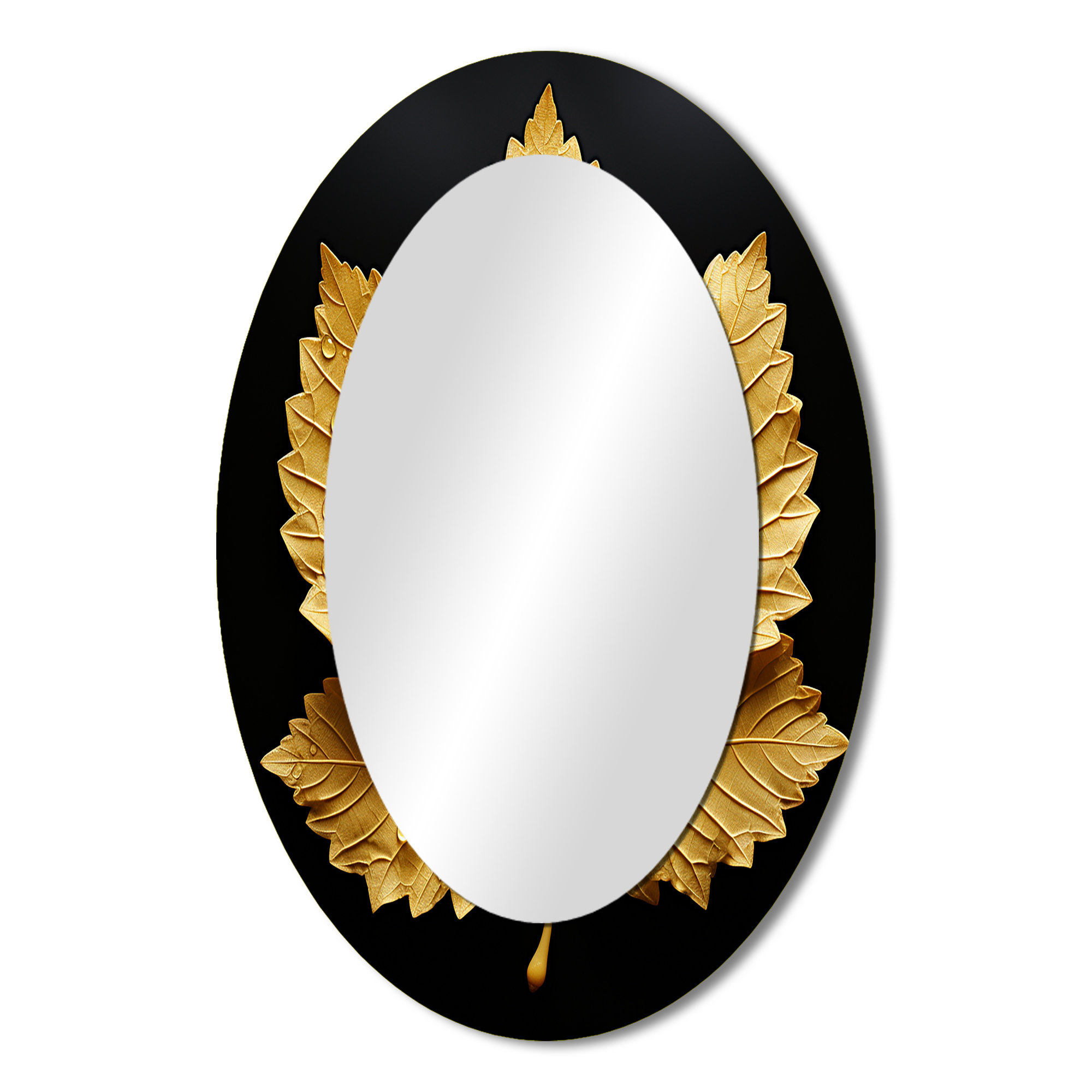 Dakota Fields Harmony In Honey Folage - Large Oval Wall Mirror On Metal | Wayfair