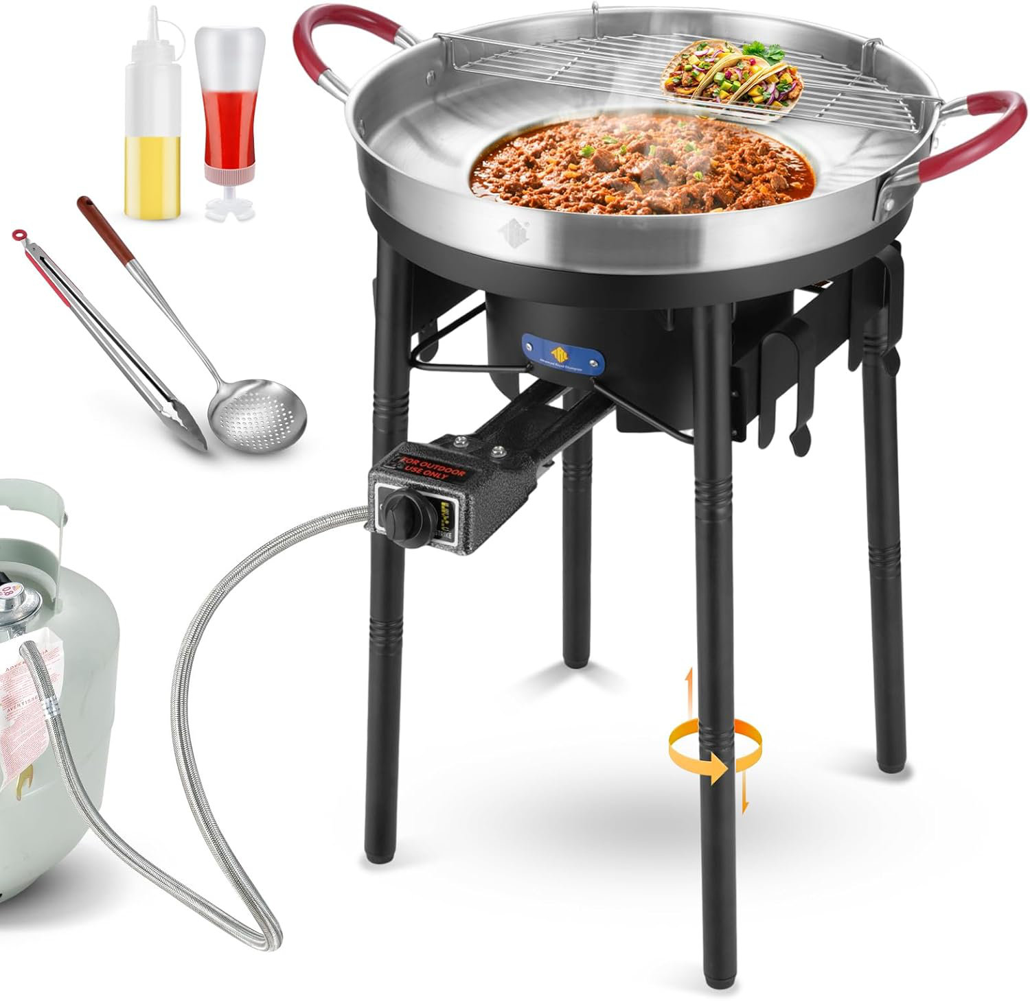 Arc 23" Concave Comal Set W/50,000btu Propane Grill Burner, Stainless ...