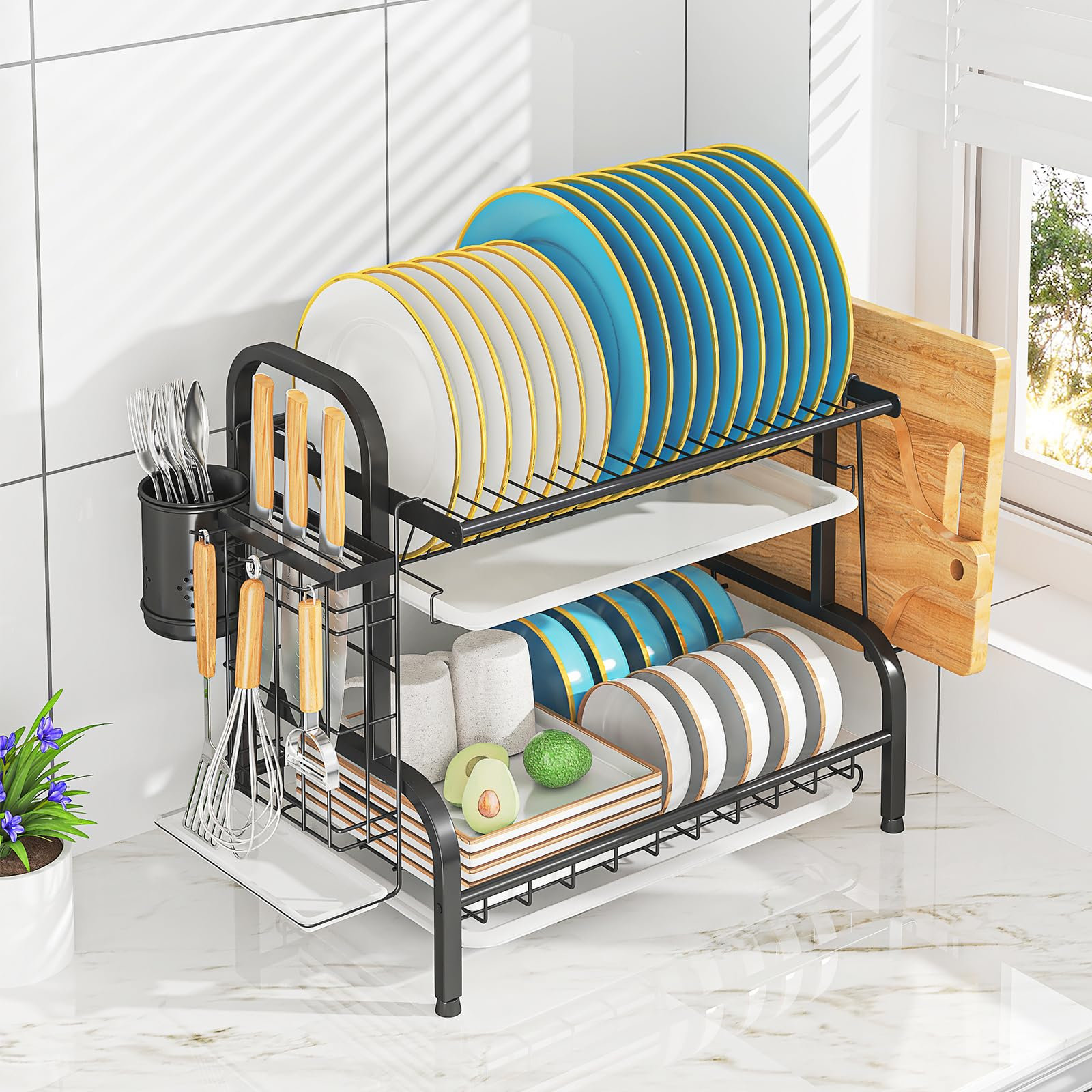 MASMIO 2-Tier Stainless Steel Dish Racks For Kitchen Counter | Wayfair