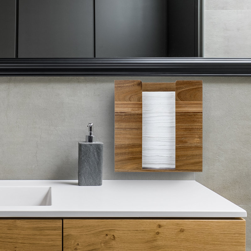 Loon Peak® Wall Premium Solid Wood Commercial Folded Paper Towel Holder ...