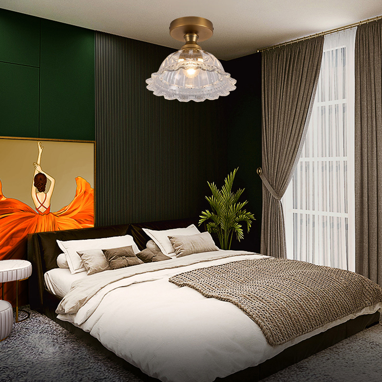 House of Hampton® Semi-Recessed Ceiling Light In Vintage Style For ...