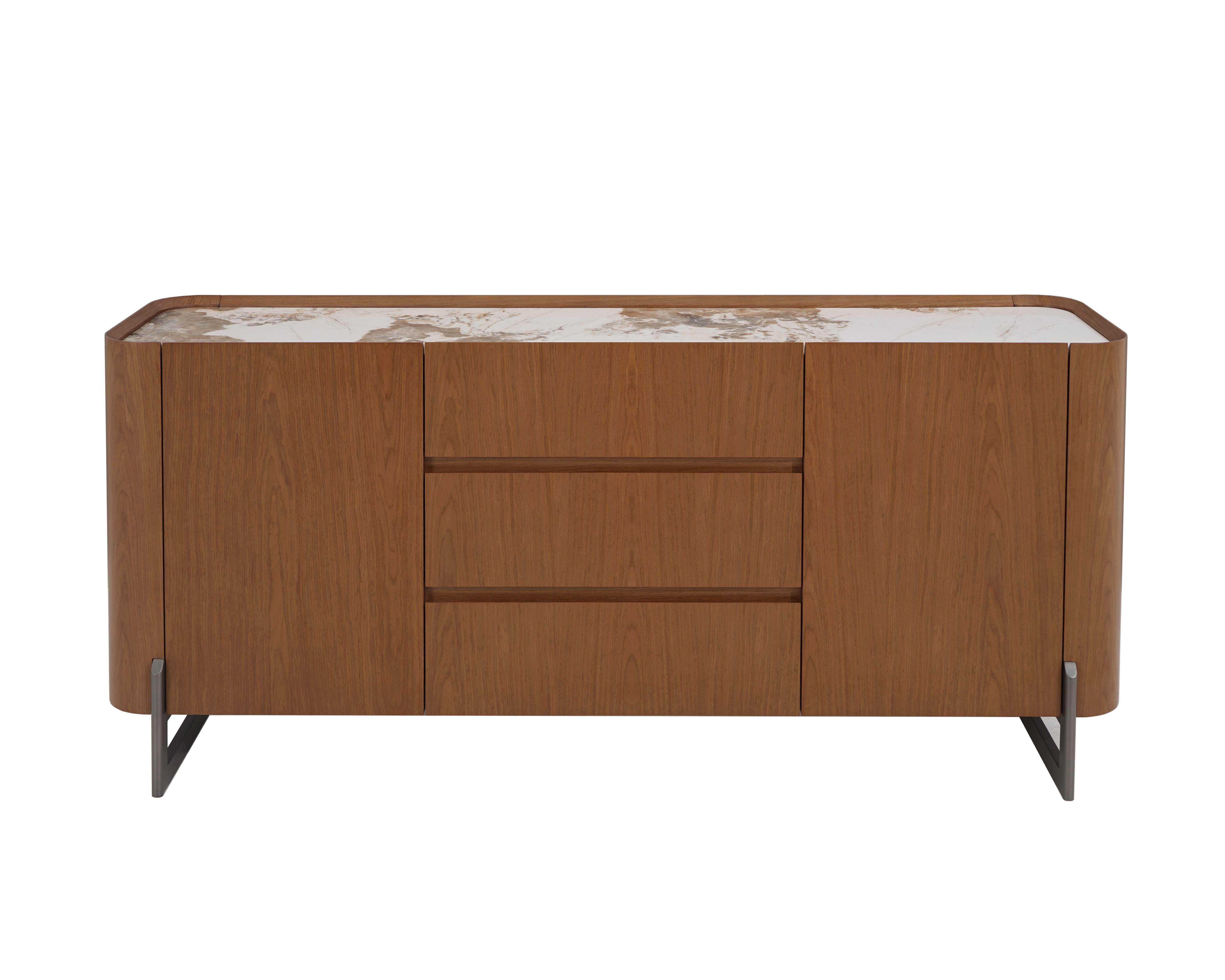 Wade Logan® Chalifoux Modern Wooden 2-Door Buffet w/ Ceramic Top ...