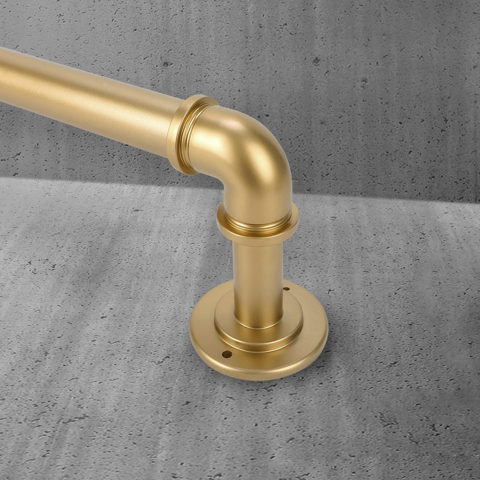 Williston Forge Gold Industrial Curtain Rods For Windows 48 To 84 Inch ...