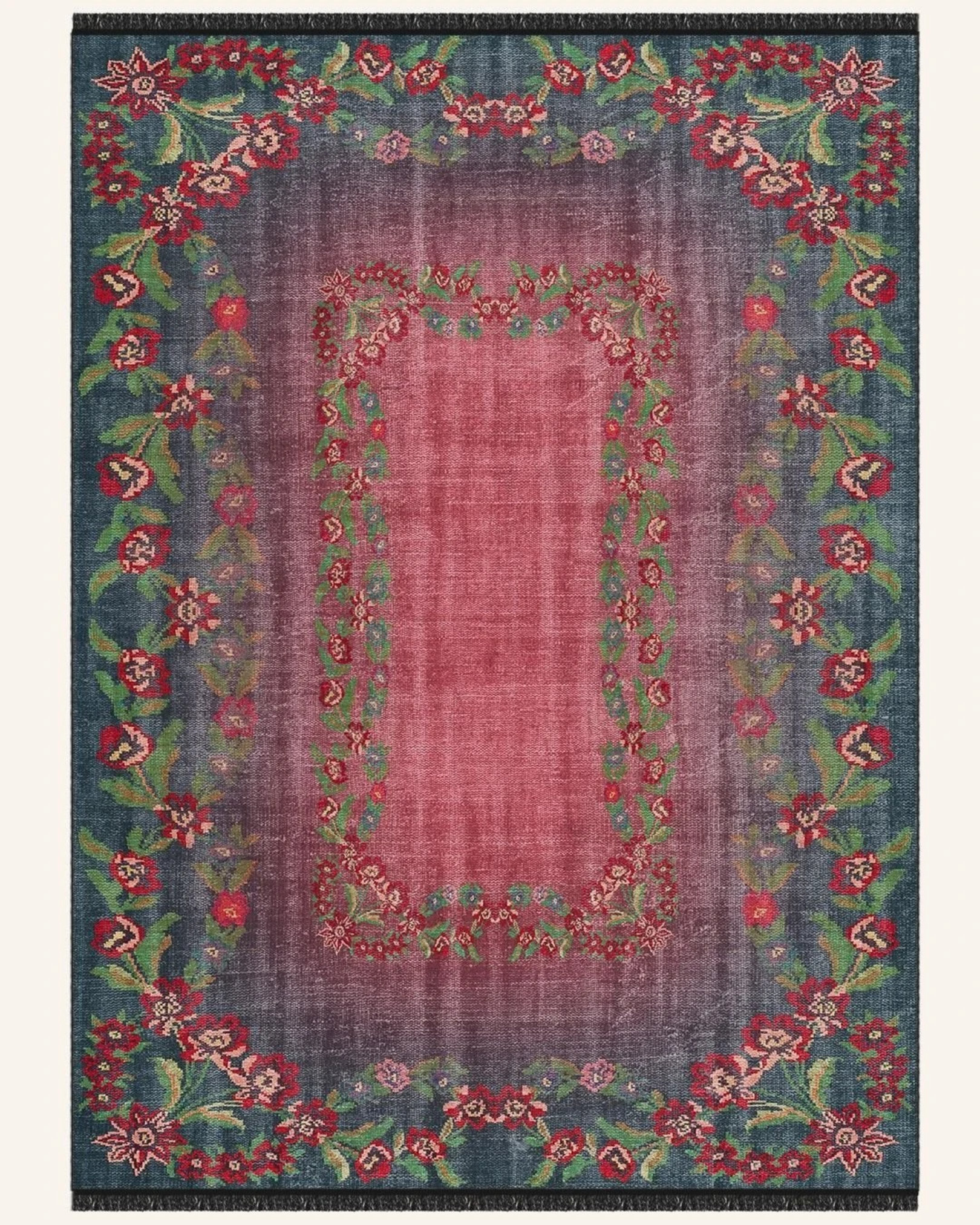 Bungalow Rose Bryonwood Floral Pink Machine Woven Cotton Polyester Area ...