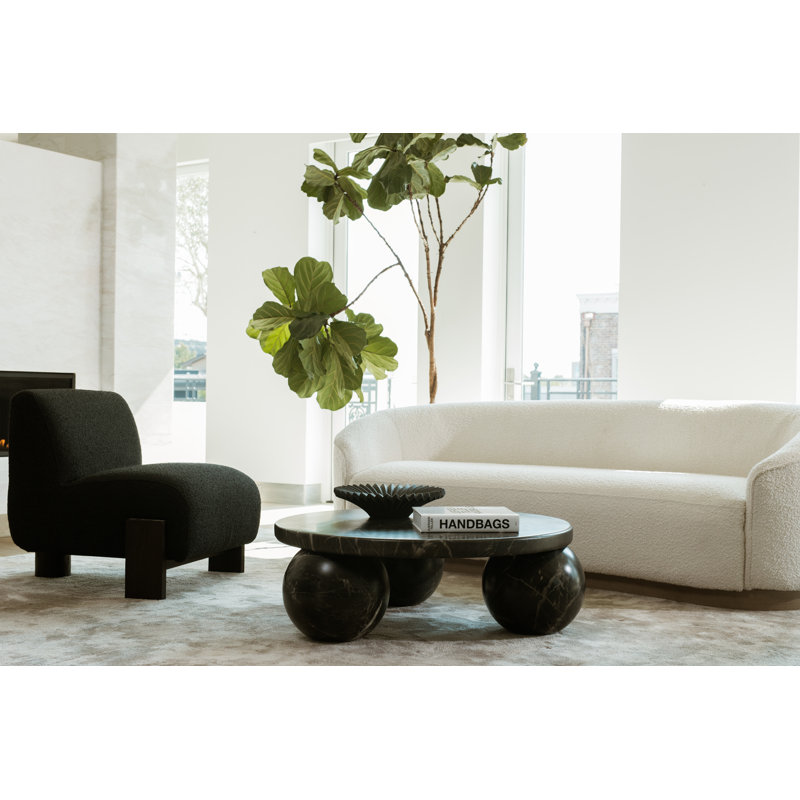 Latitude Run® The Nell 90" Modern Sofa with Boucle Performance Fabric ...