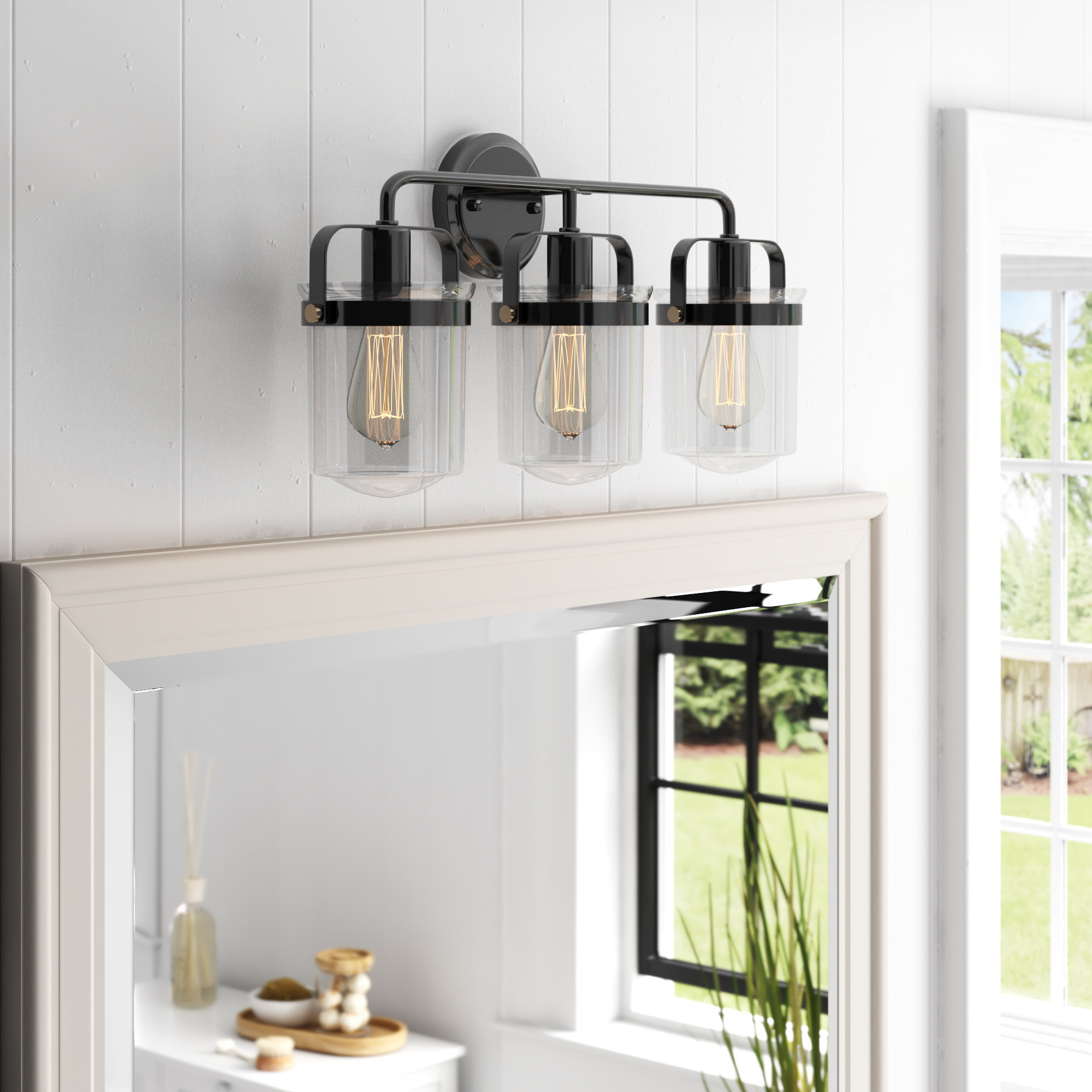 Beachcrest Home™ Randel 4 - Light Matt Black Dimmable Vanity Light ...
