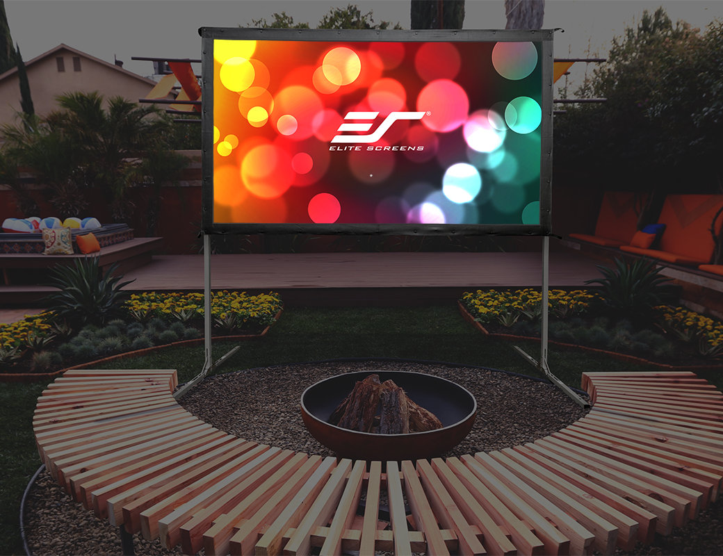 Elite Screens Yardmaster2 White Portable Folding Frame Projector Screen ...