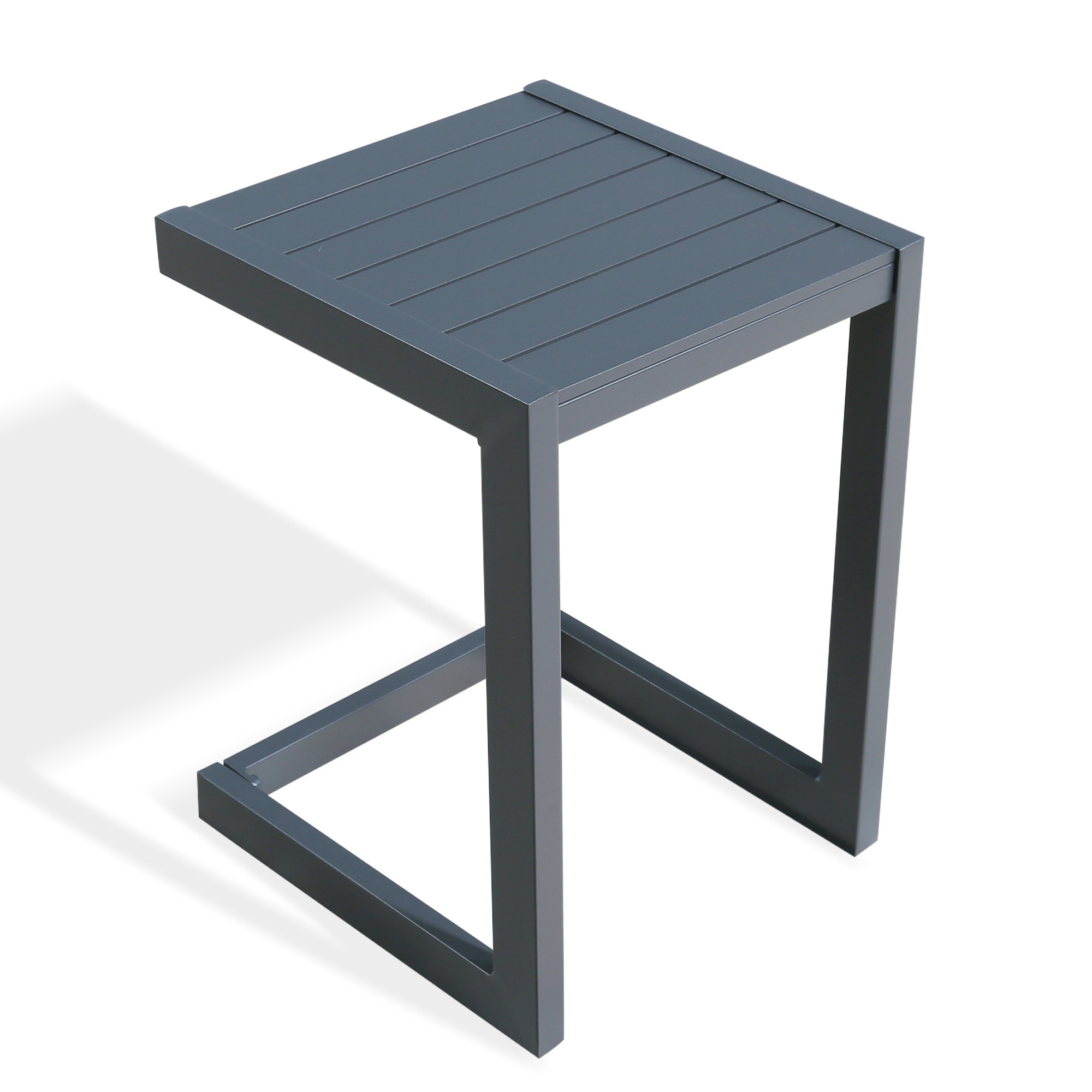 Wade Logan Patio Aluminum Side Table Outdoor Indoor C Shaped End Table ...