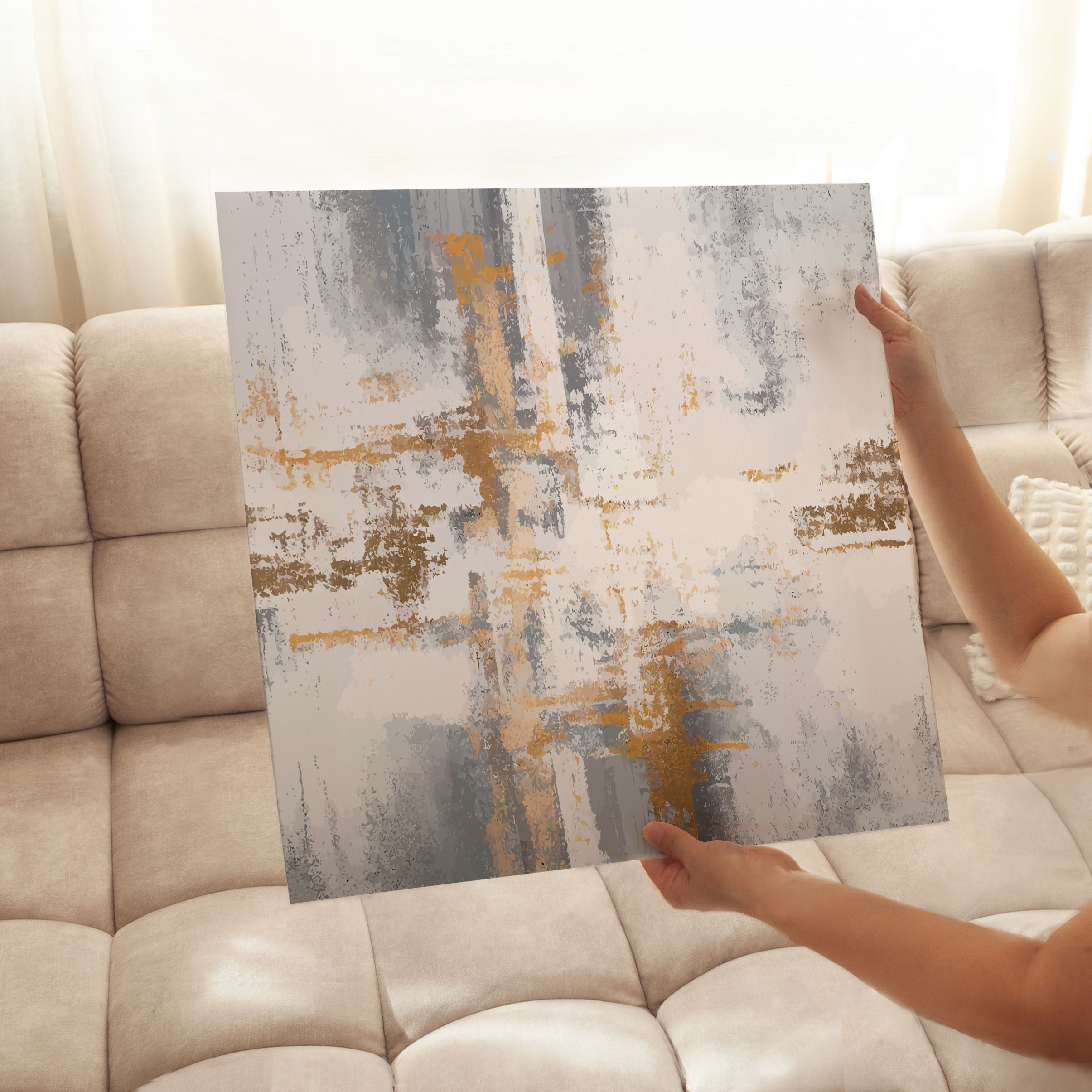 Mercer41 Abstract Abstract Symphony Gold Transitional Unframed Art ...