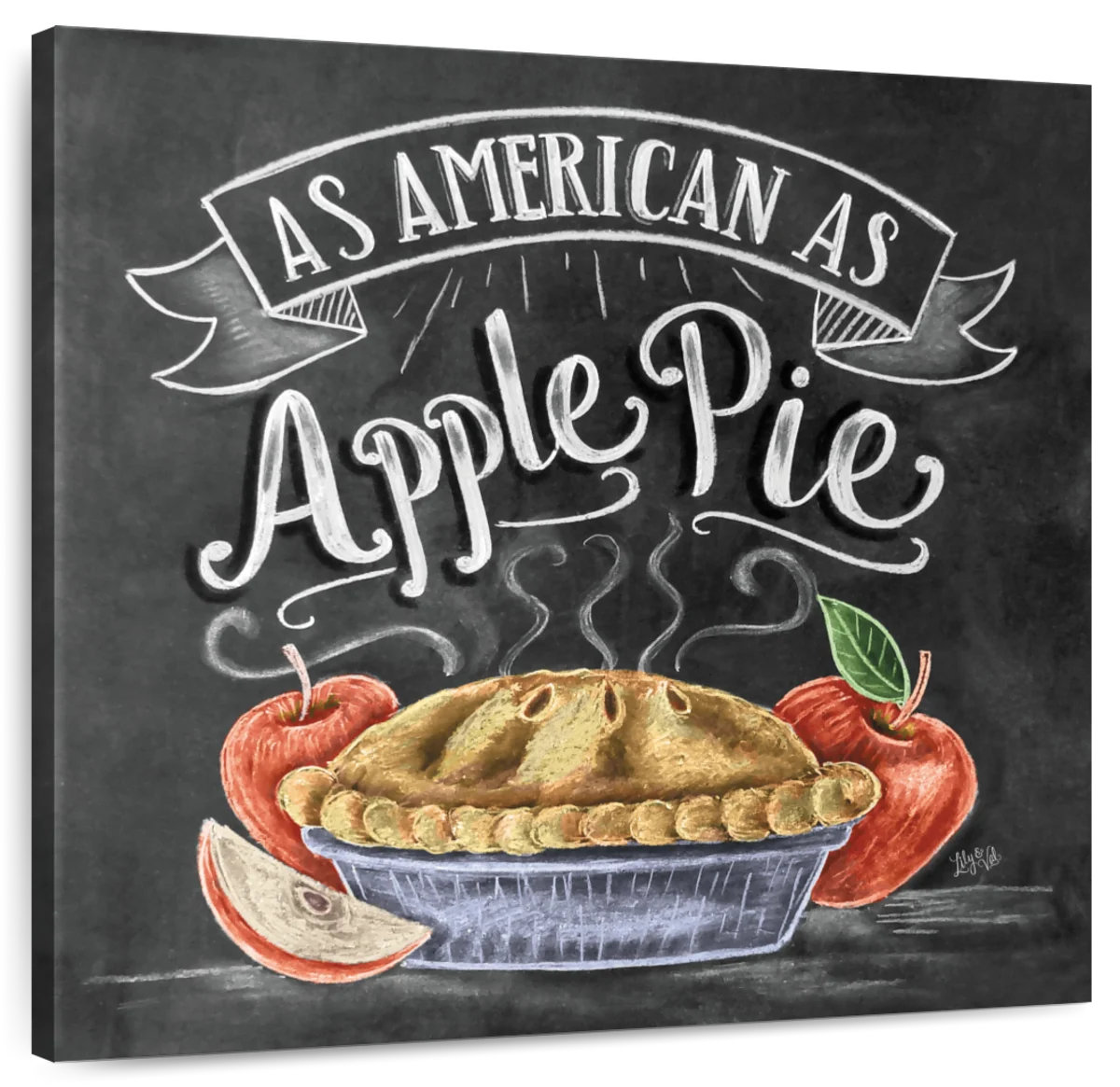 Ebern Designs Yarlin As American As Apple Pie Hand Lettering | Wayfair