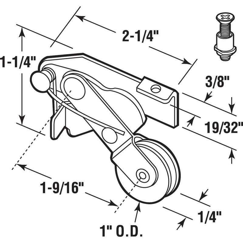 Prime-Line Sliding Screen Door Spring-Loaded Roller Assembly, 1 in ...