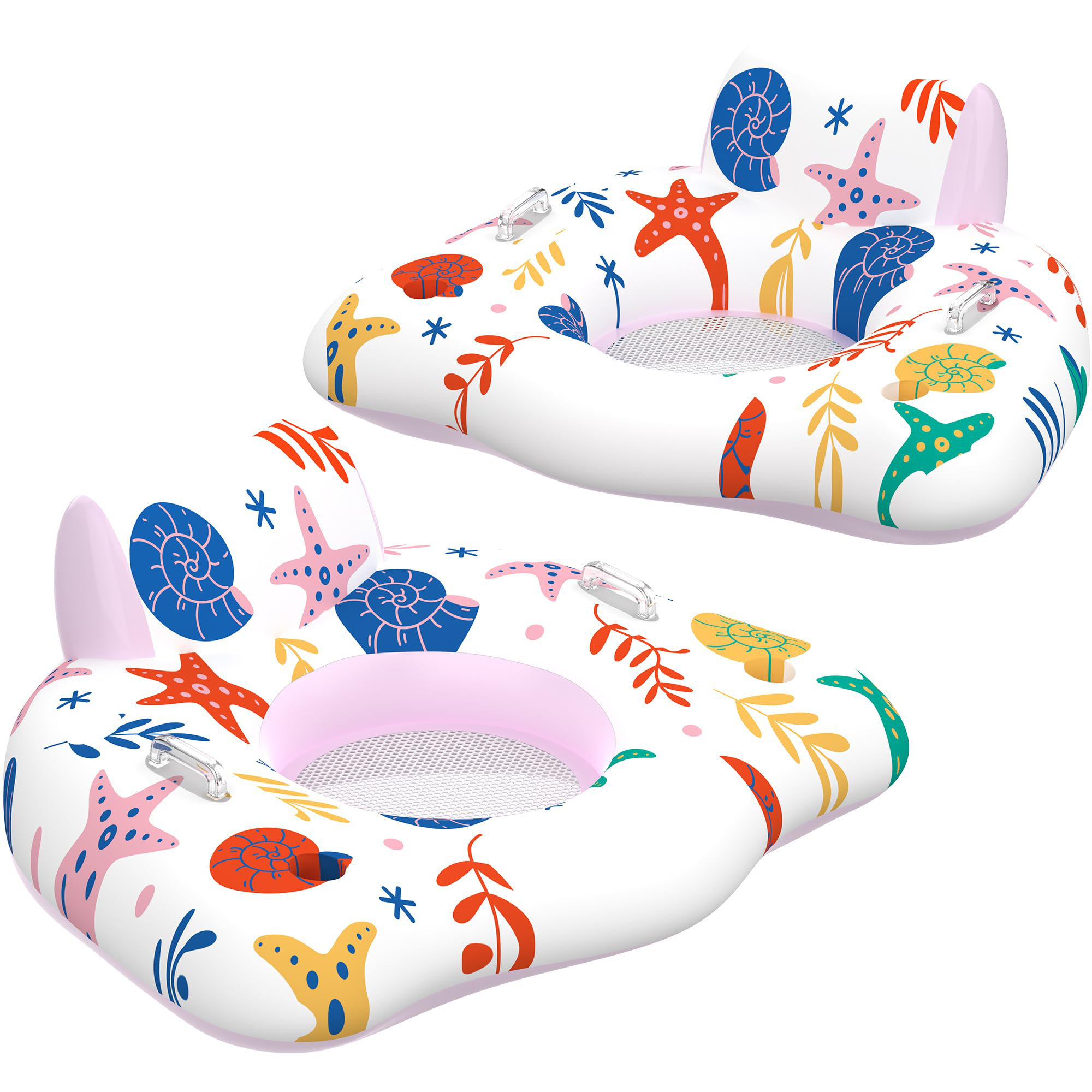 Utibia Inflatable Pool Floats Adult, 2 Pack Floating Lounge Chairs with ...