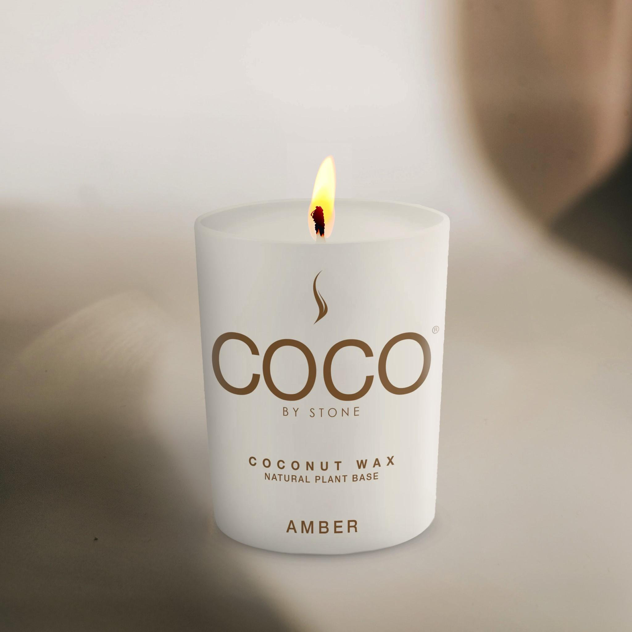 COCO by Stone Amber Natural Coconut Apricot Wax Candle | Wayfair