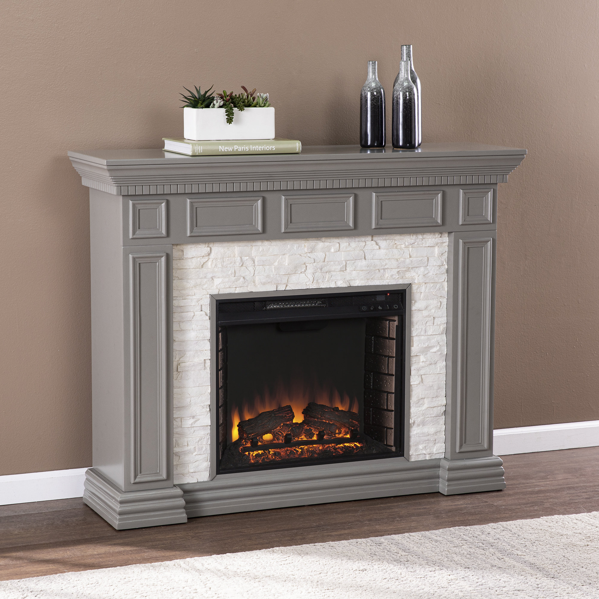 Darby Home Co Isik Faux Stone Electric Fireplace & Reviews | Wayfair