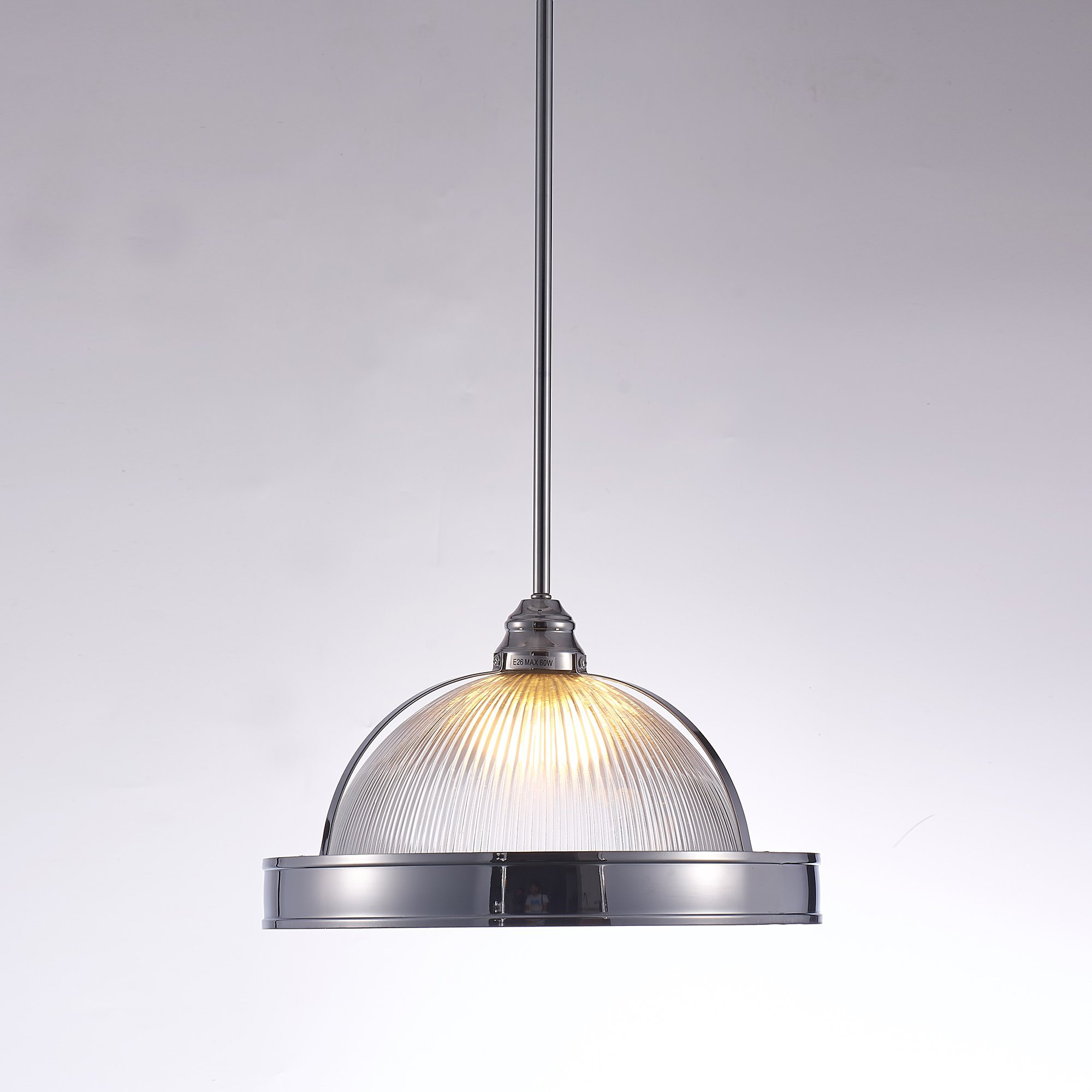 Pasargad Natalie Rounded Glass & Polished Chrome Pendant | Wayfair
