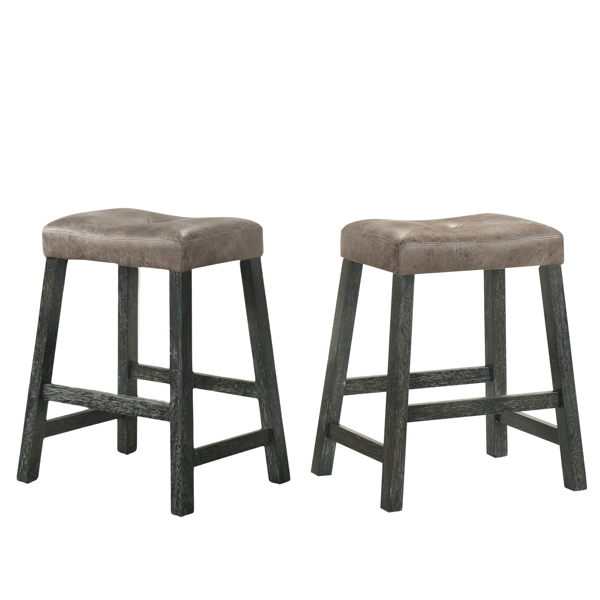 Ophelia & Co. Rustic Backless Counter Stool Set Of 2 – 25 Inch Wooden ...