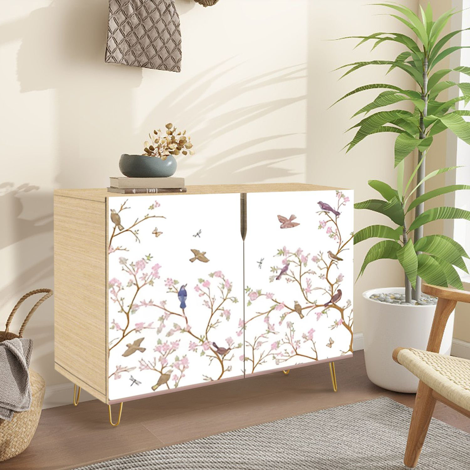 George Oliver Sideboard Buffet Cabinet with Storage Cherry blossom tree ...