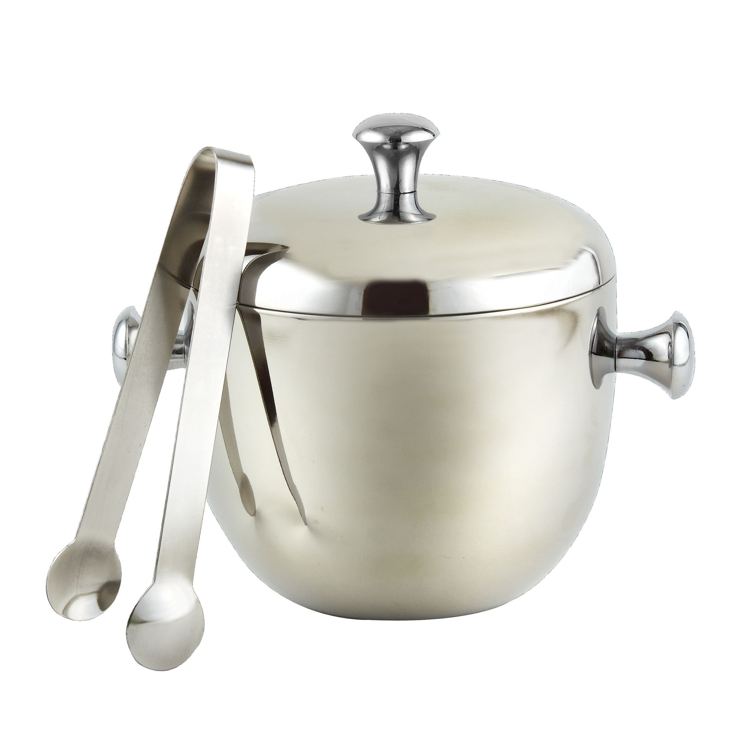 Elegance Stainless Steel 1.5 Qt Apple Ice Bucket Double Wall w/Tongs ...