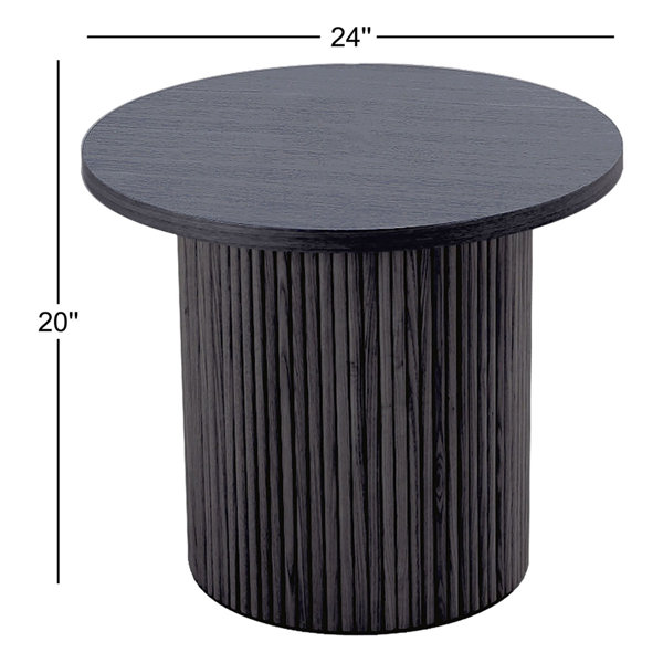 Joss & Main Jimmy Black Ash Round End Table | Joss & Main