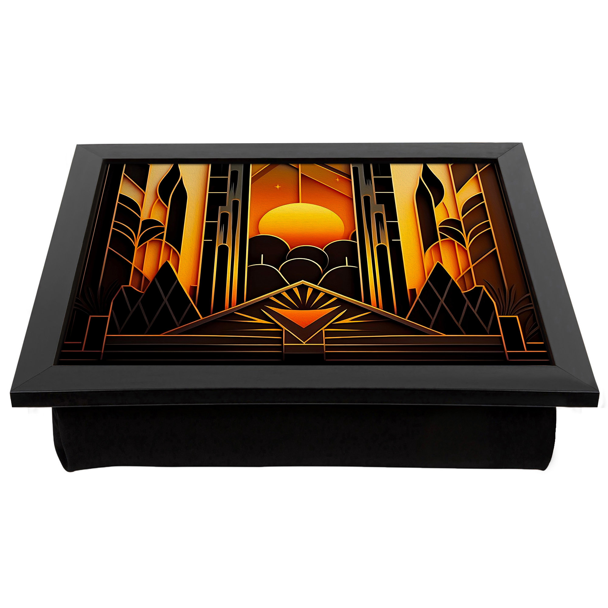 17 Stories Art Deco Sunset Art Deco Lap Tray with Cushion | Wayfair.co.uk
