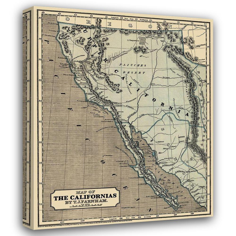 Trent Austin Design® Farnham Gallery Wrapped Canvas Art Titled: Map of ...