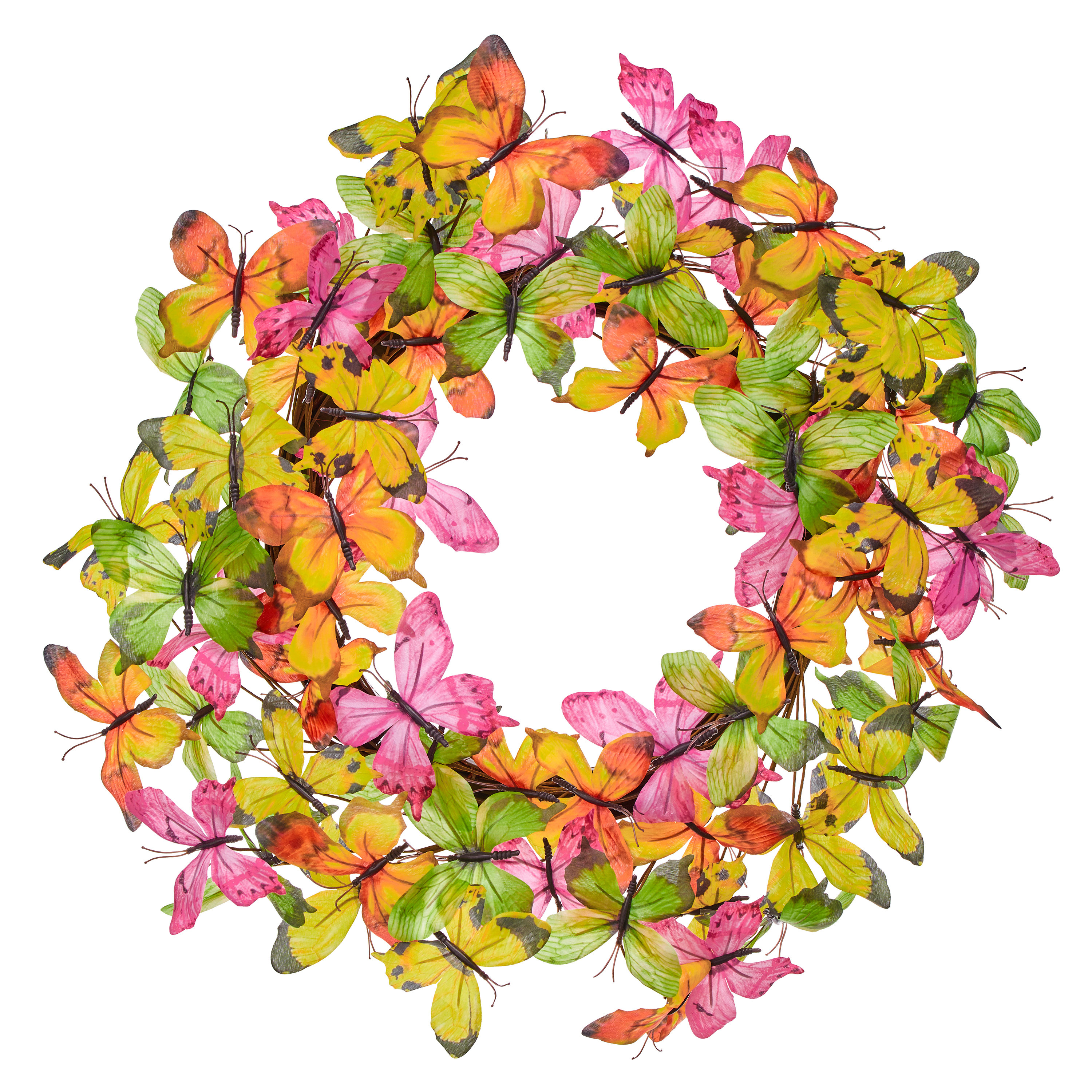 East Urban Home 20" Butterfly Wreath | Wayfair