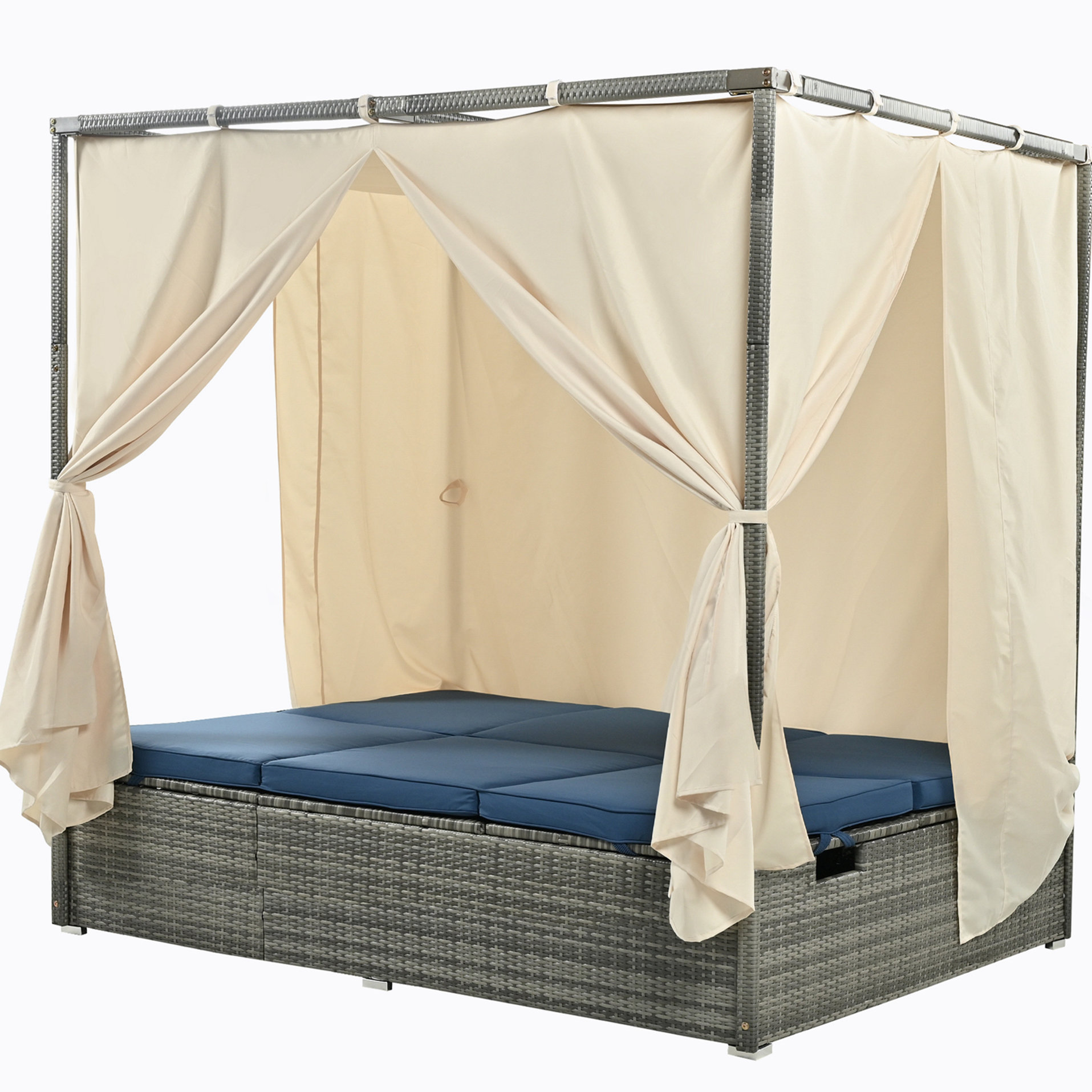 Latitude Run® Omarr 79.50'' Wicker Outdoor Patio Daybed | Wayfair