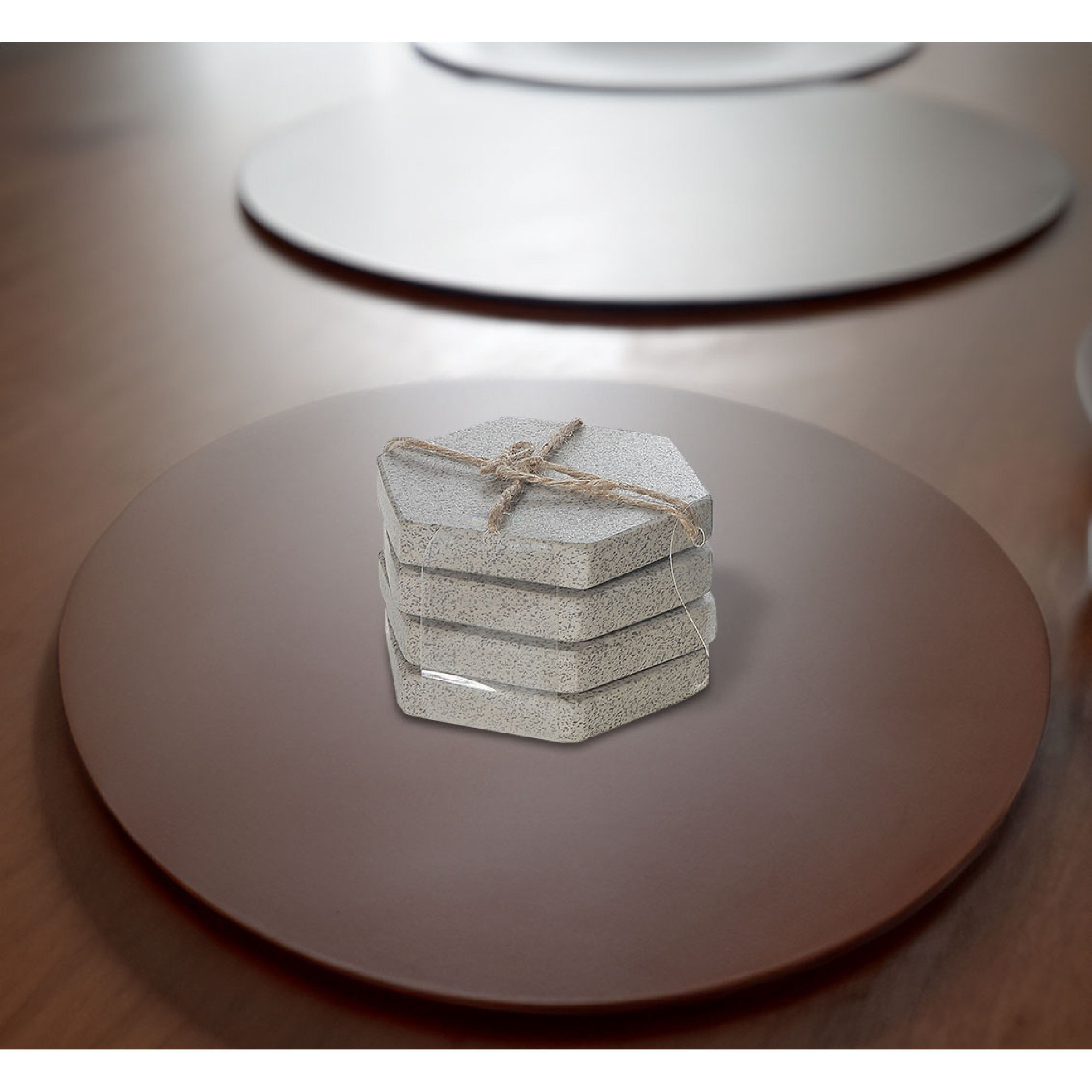 iH casadécor Ih Casadecor Round 4 Piece Coaster Set | Wayfair