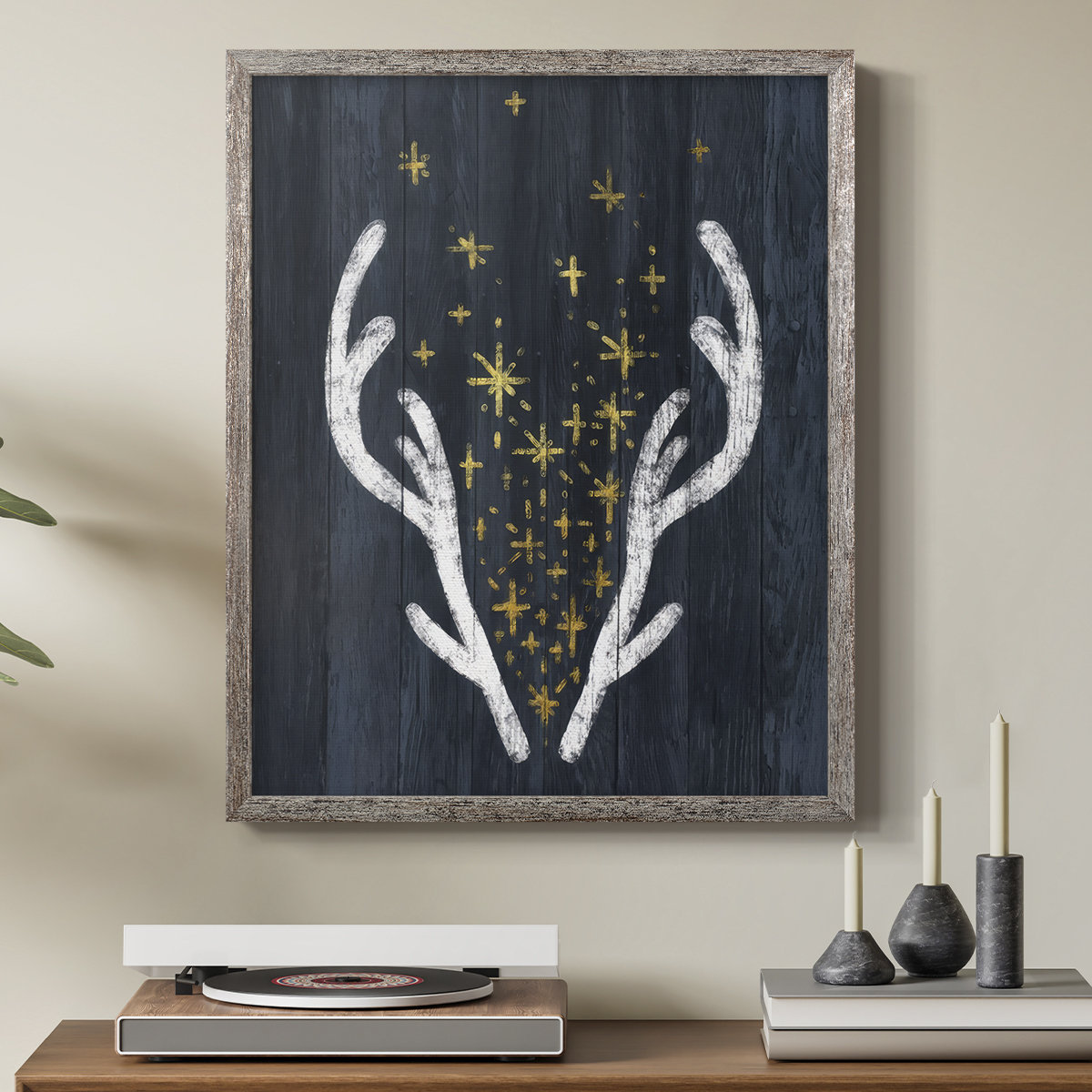 Ophelia & Co. Antlers & Magic Framed Print - Solid Wood | Wayfair