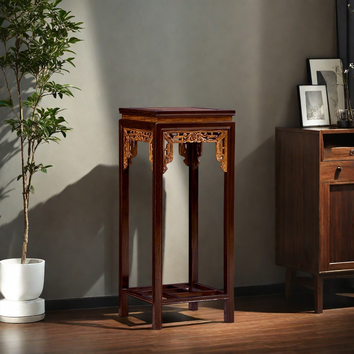 dujinlong home Rosewood flower rack set bonsai simple solid wood | Wayfair