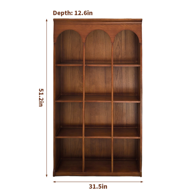 NICECABINET Retro Solid Wood Floor-standing Bookcase | Wayfair