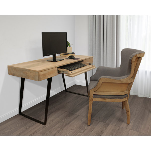 Wade Logan® Aryhanna Solid Wood Top Metal Base Computer Desk & Reviews ...