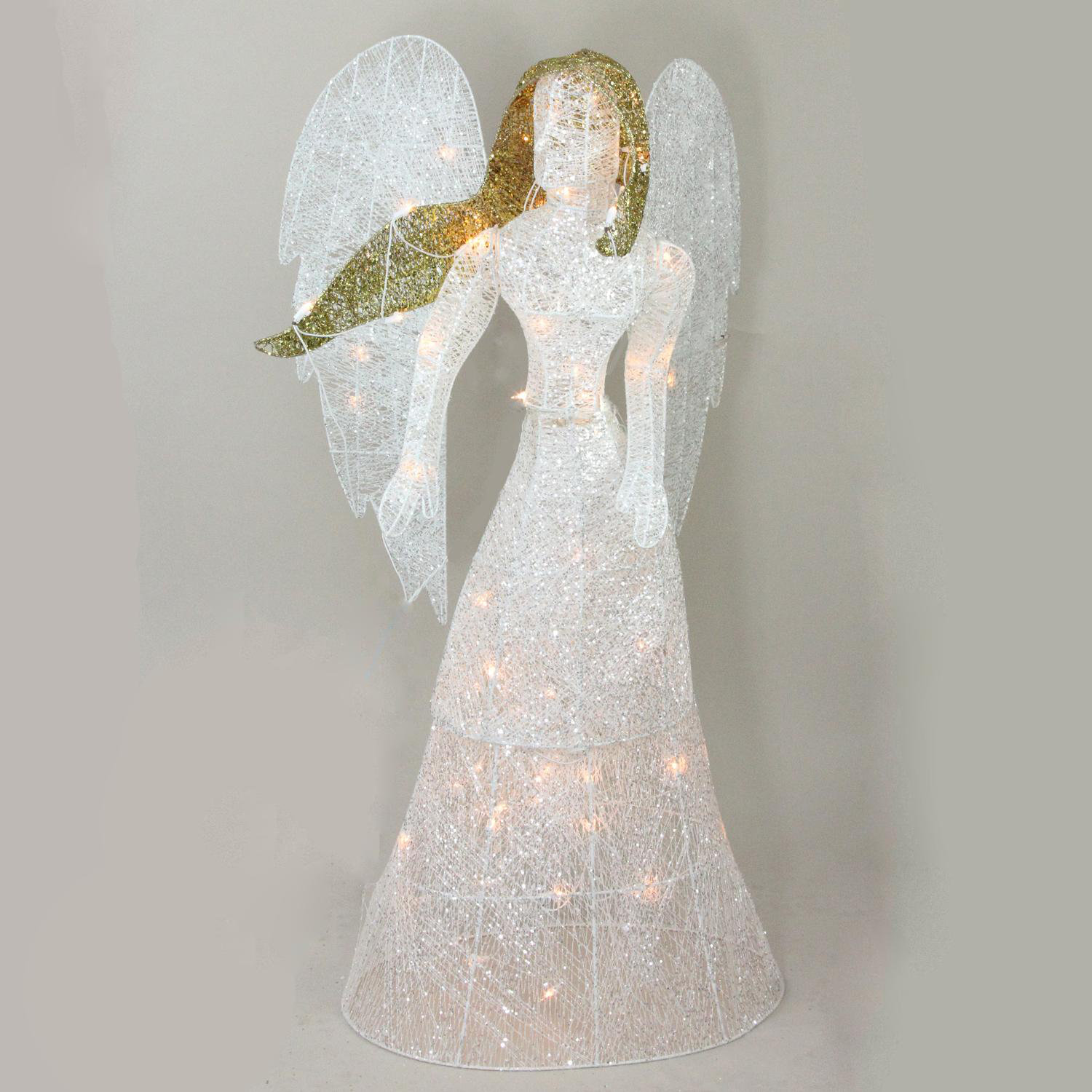 Northlight Seasonal 48" Led Lighted White and Gold Glittered Angel ...