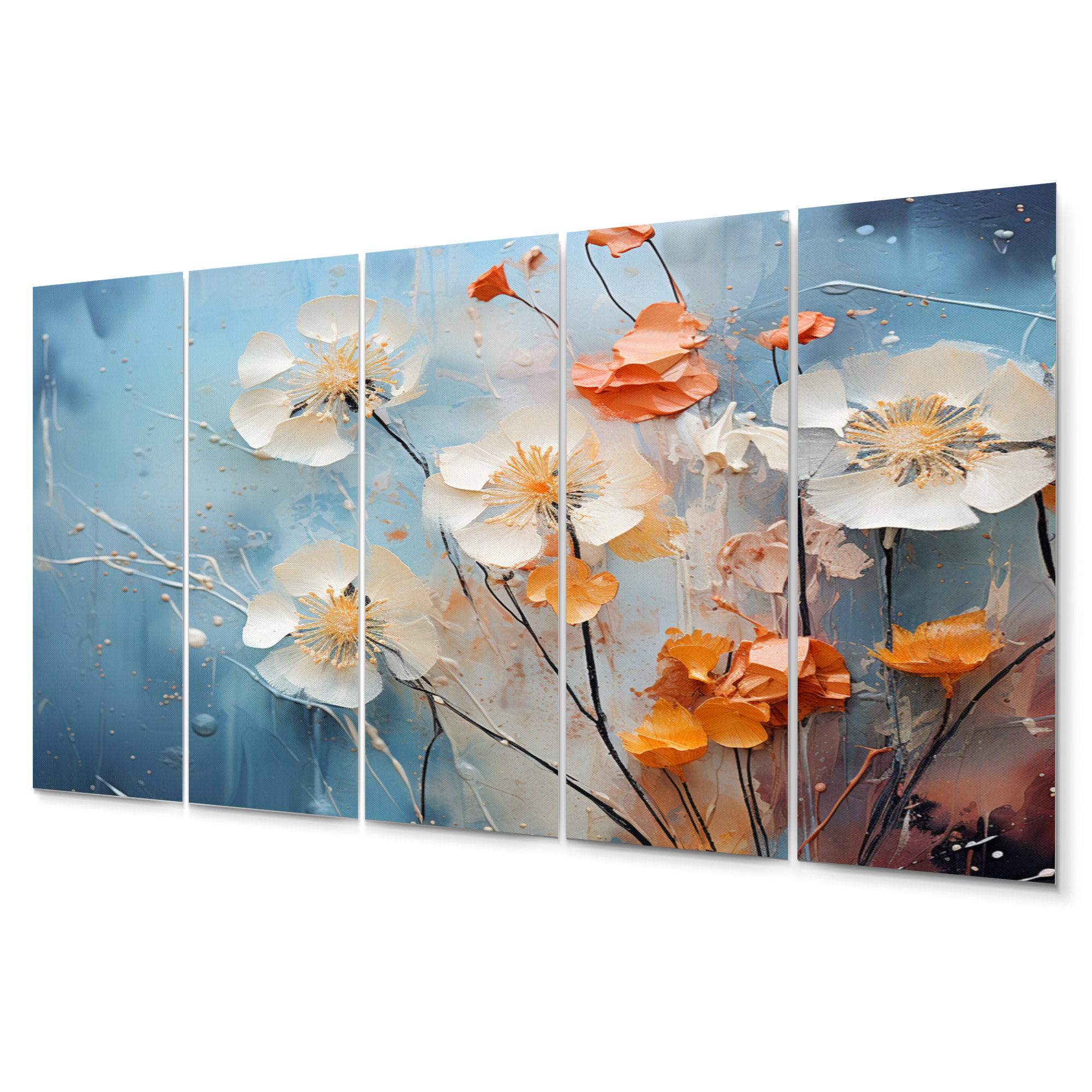 Red Barrel Studio® Dandelion Meadow Melody - Floral Metal Art Print Set ...