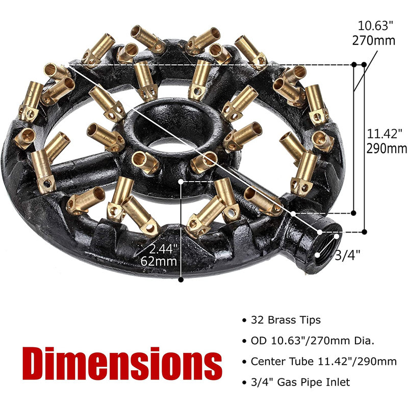 DuraSteel Natural Gas Jet Burner For Outdoor Wok Range, Grilling, Stir ...