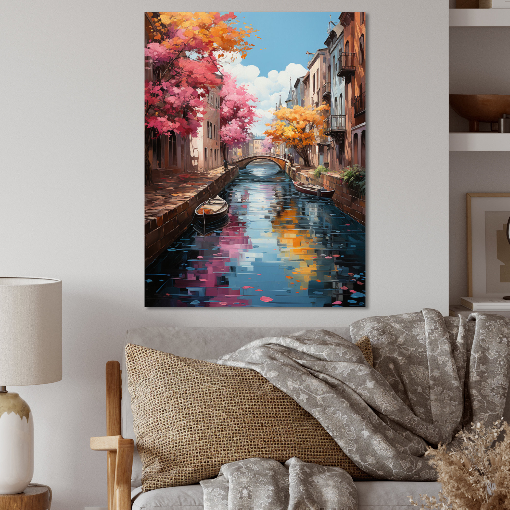 Red Barrel Studio Beige Canal Vibrant Waterways Bold II - Cityscapes ...