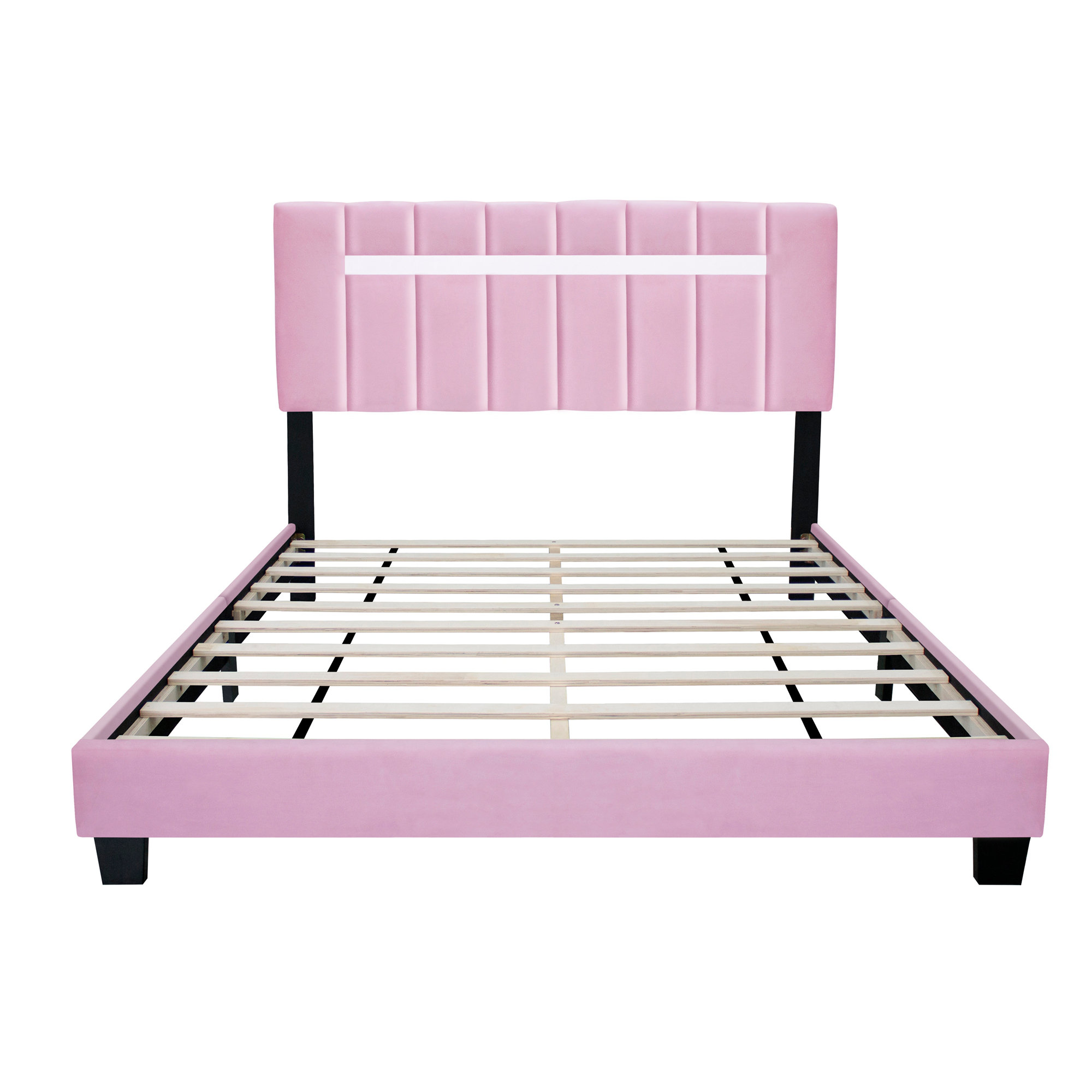 Brayden Studio Green Adjustable Upholstered Bed Frame Velvet Fabric ...