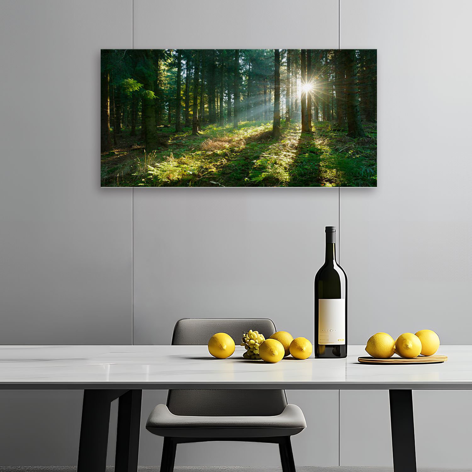 Union Rustic Canvas Wall Art Sunbeams breaking Spruce Tree Forest ...